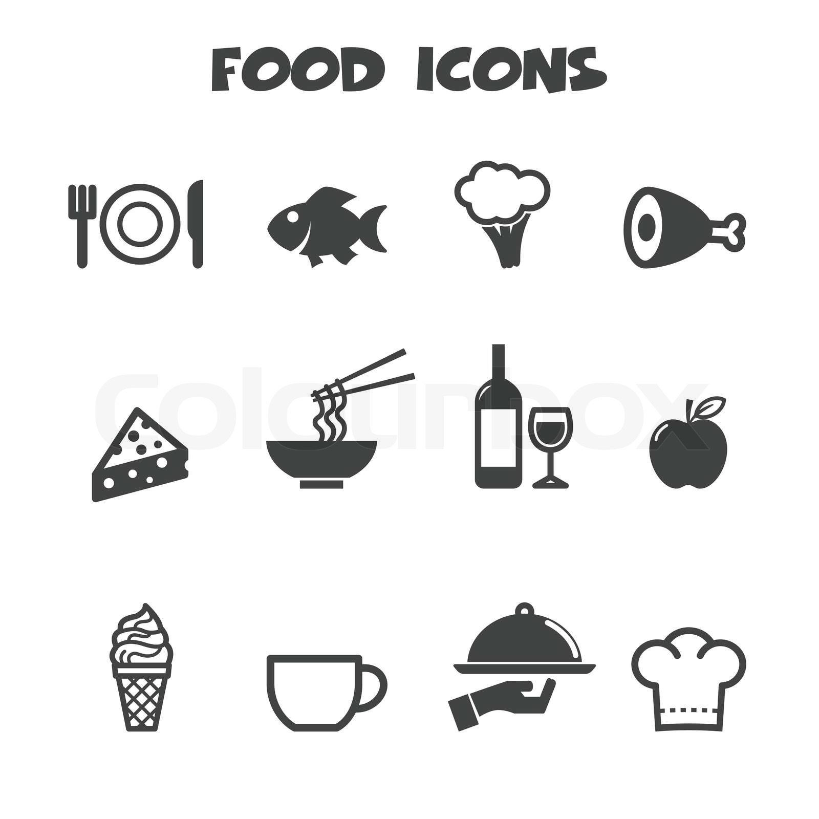 food icons | Stock vector | Colourbox