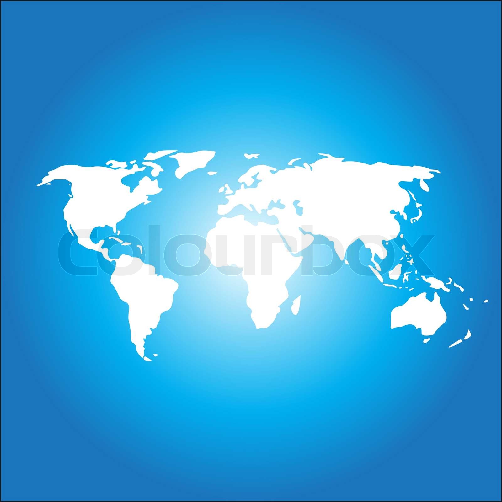 Blue world map | Stock vector | Colourbox
