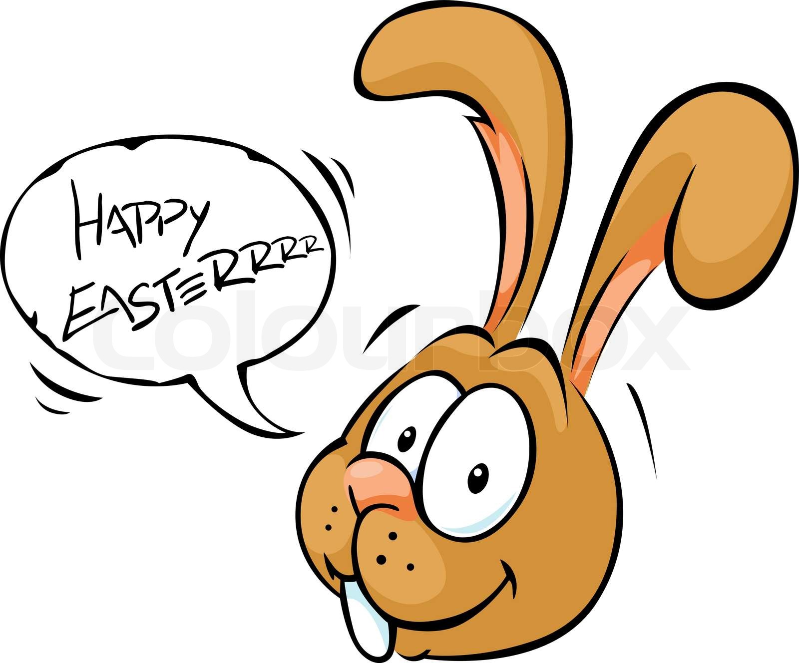 Osterhasen wünschen Frohe Ostern - Cartoon isoliert auf weißem ...