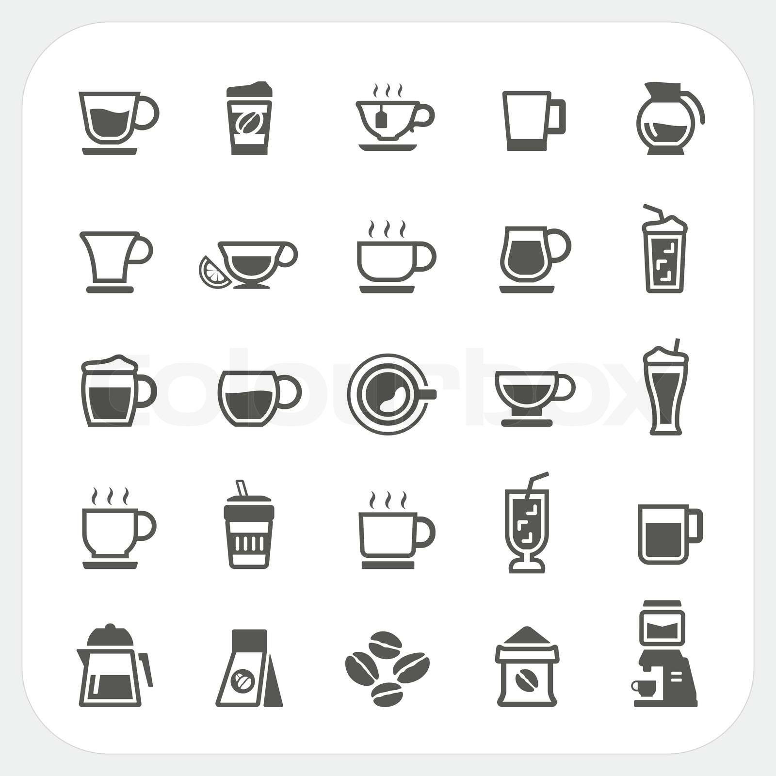 Kaffeetasse und Tee cup Icons set | Stock-Vektor | Colourbox