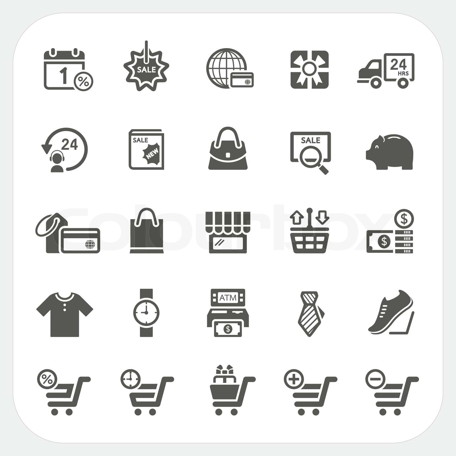 Shopping icons set | Stock vector | Colourbox