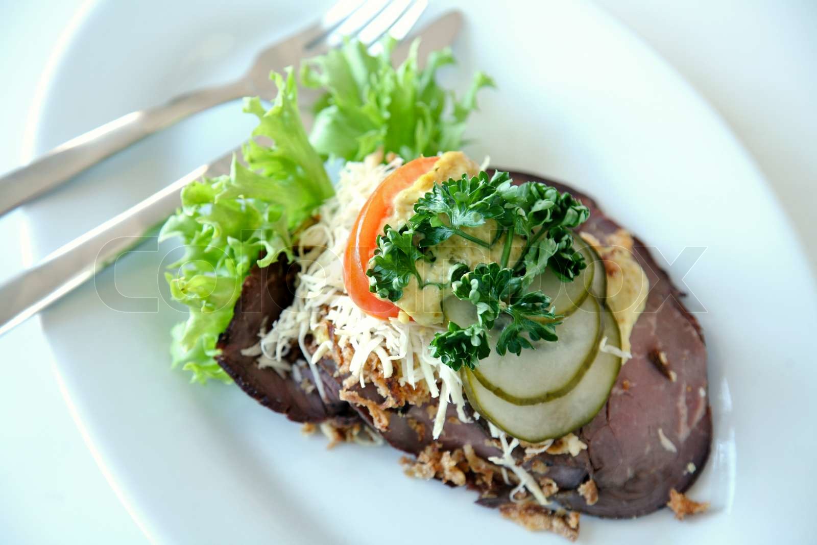 meal, plate, beef | Stock image | Colourbox