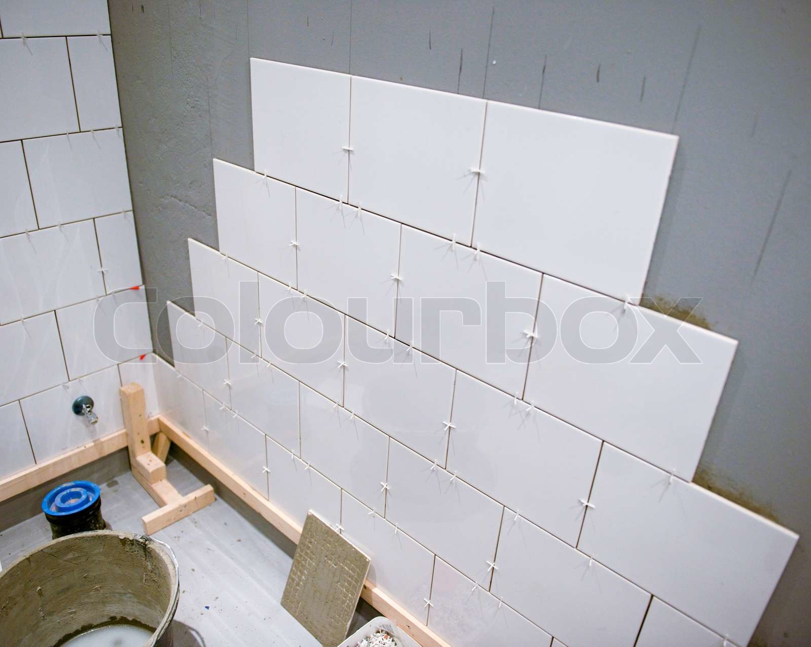 Mounting bathroom tiles | Stock image | Colourbox