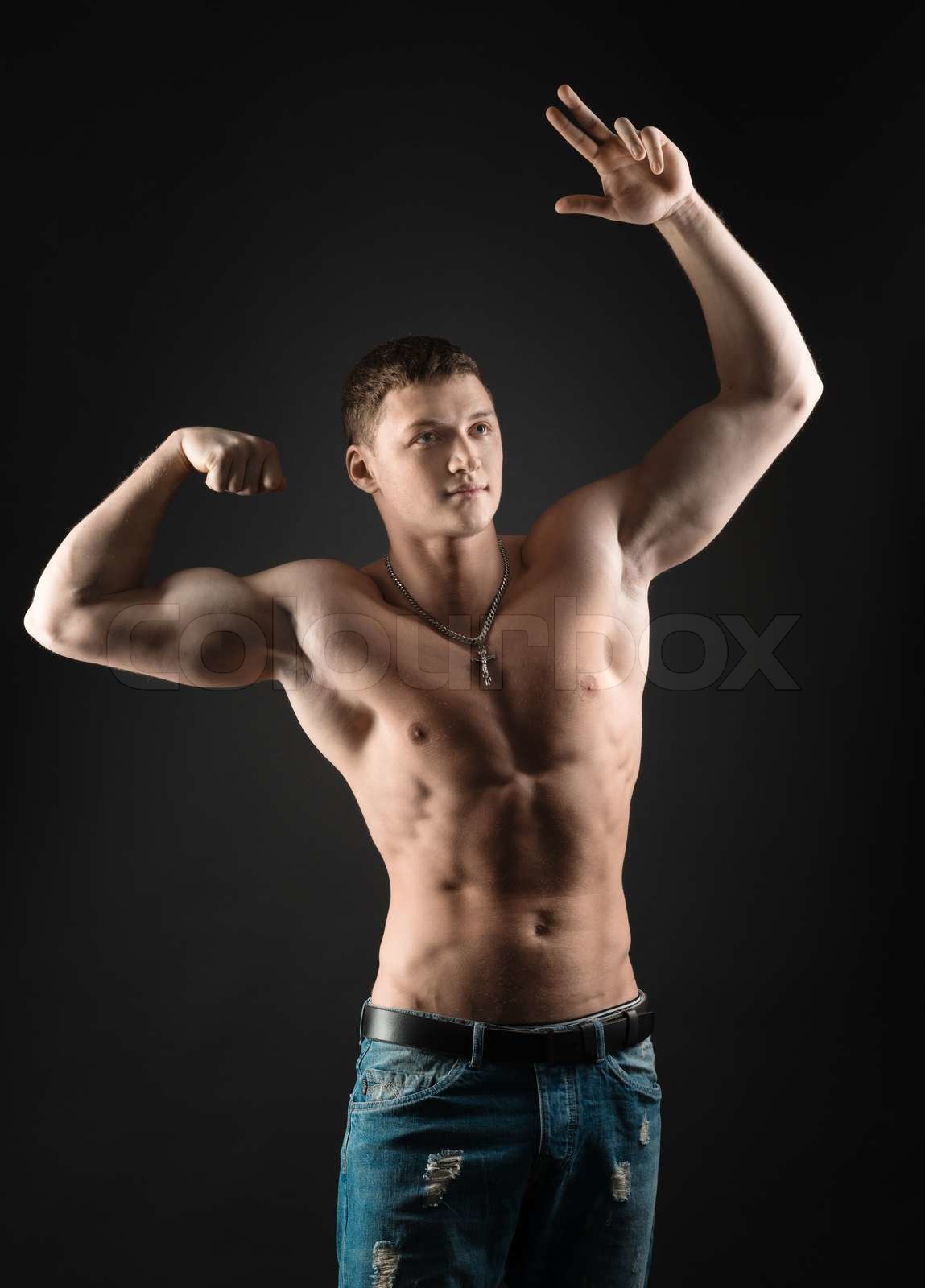 bodybuilder showing muscles of the torso | Stock image | Colourbox
