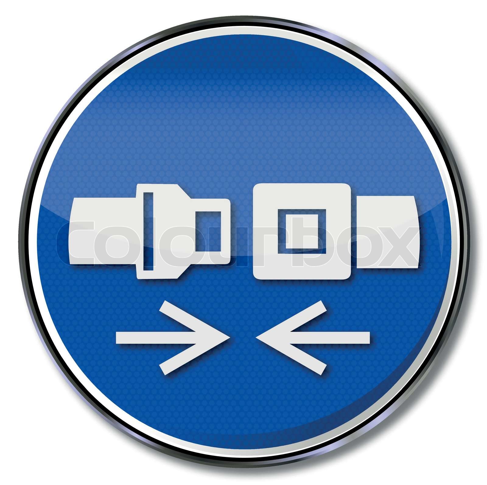 Gebotszeichen Rückhaltesystem benutzen und bitte Anschnallen | Stock ...