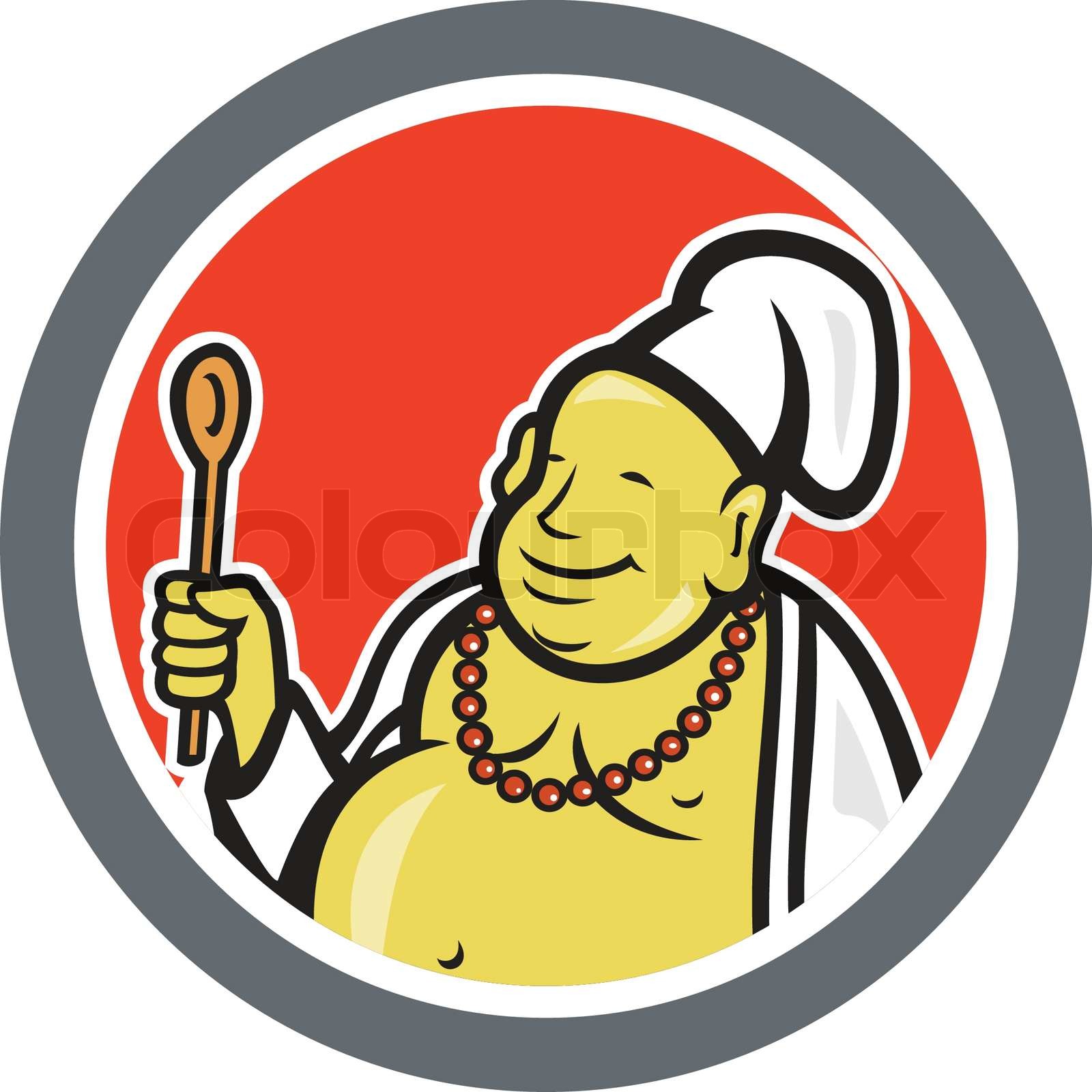 Fat Buddha Chef Cook Cartoon | Stock vector | Colourbox