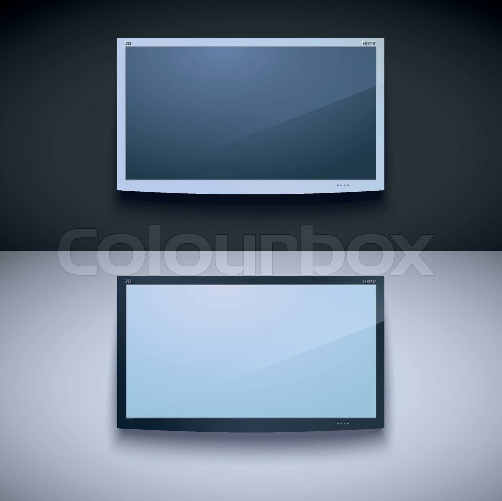 Led tv hanging on the wall | Stock vector | Colourbox