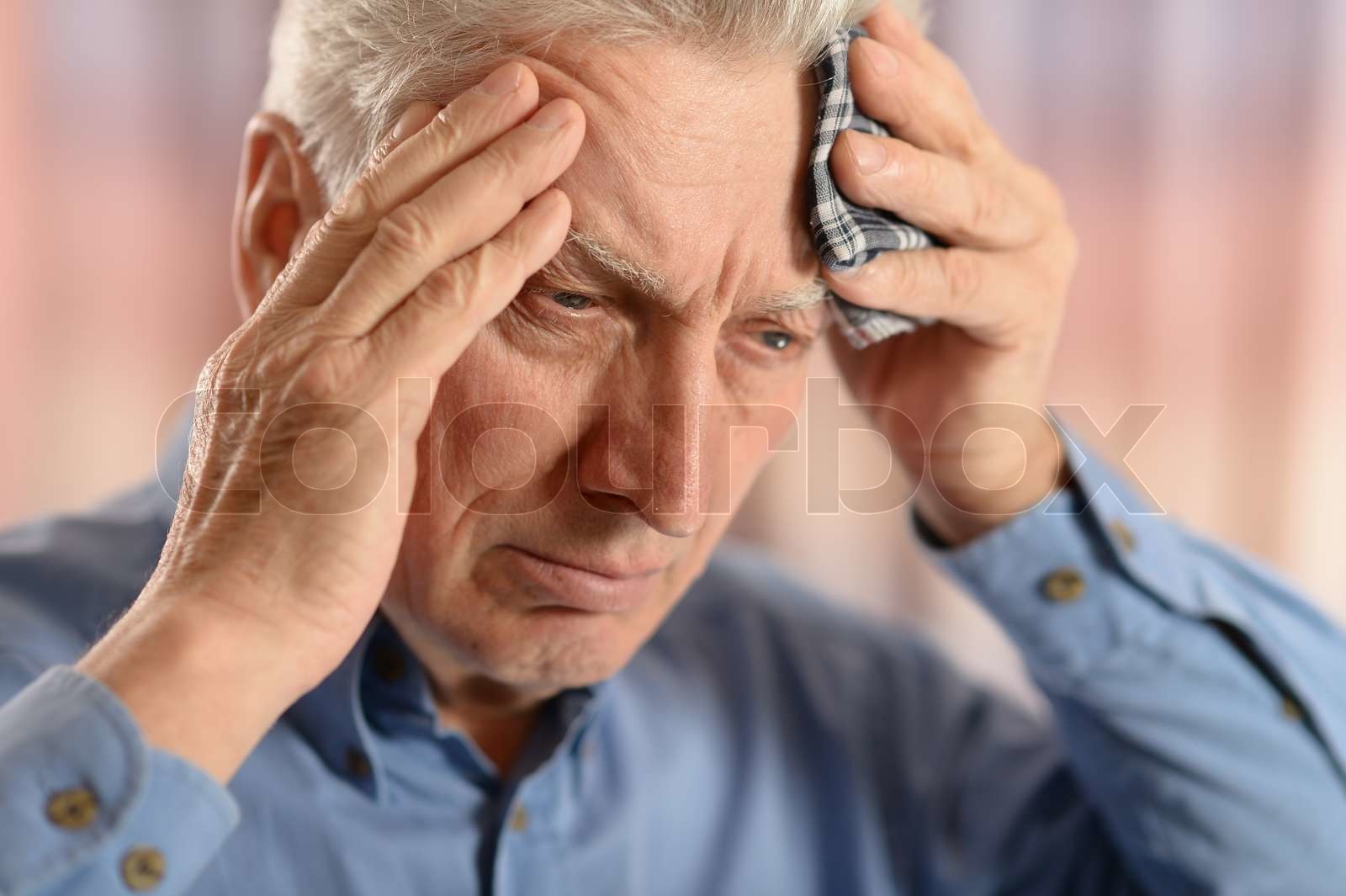 Sick old man | Stock image | Colourbox
