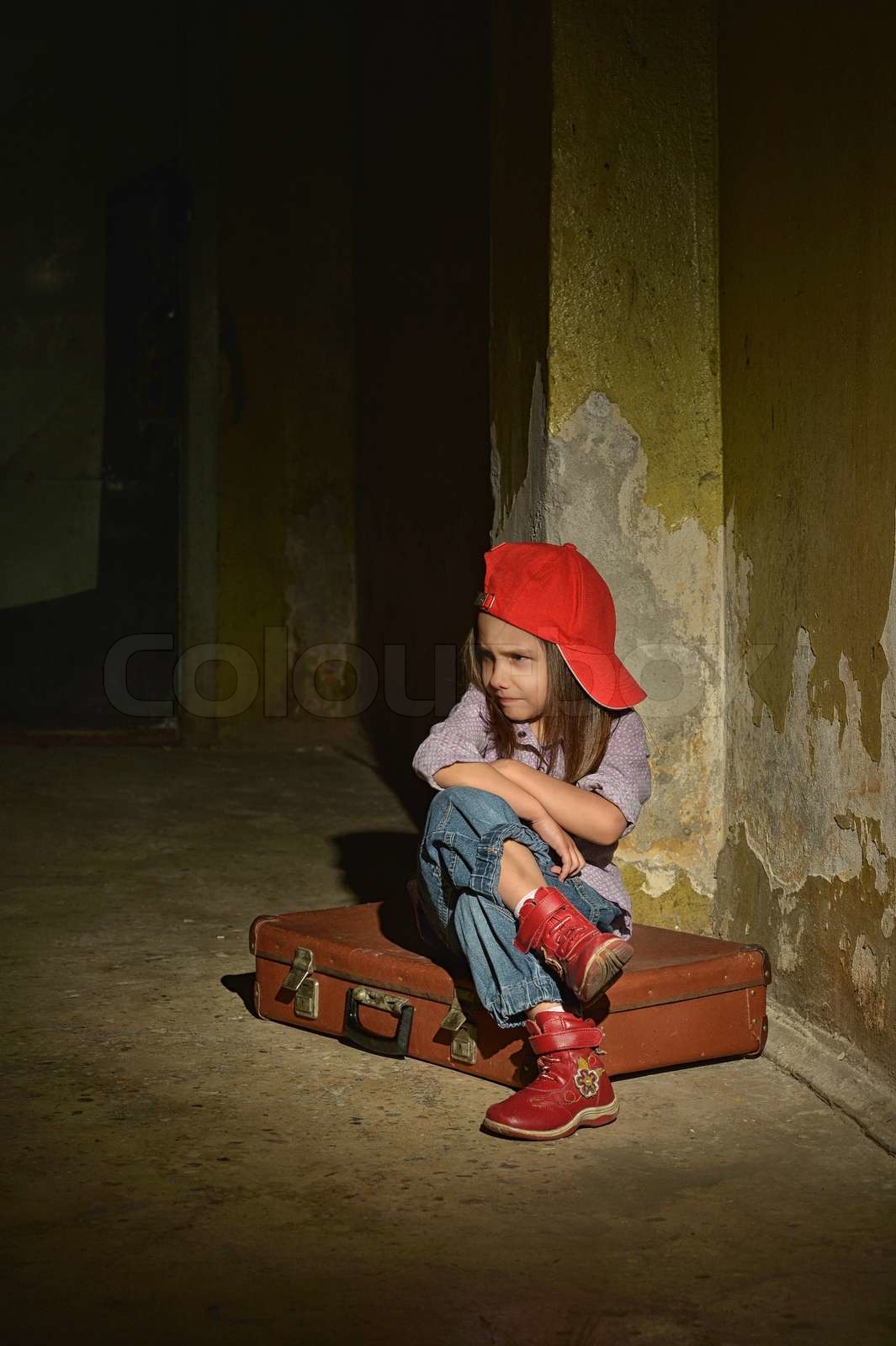 Lonely cute girl | Stock image | Colourbox