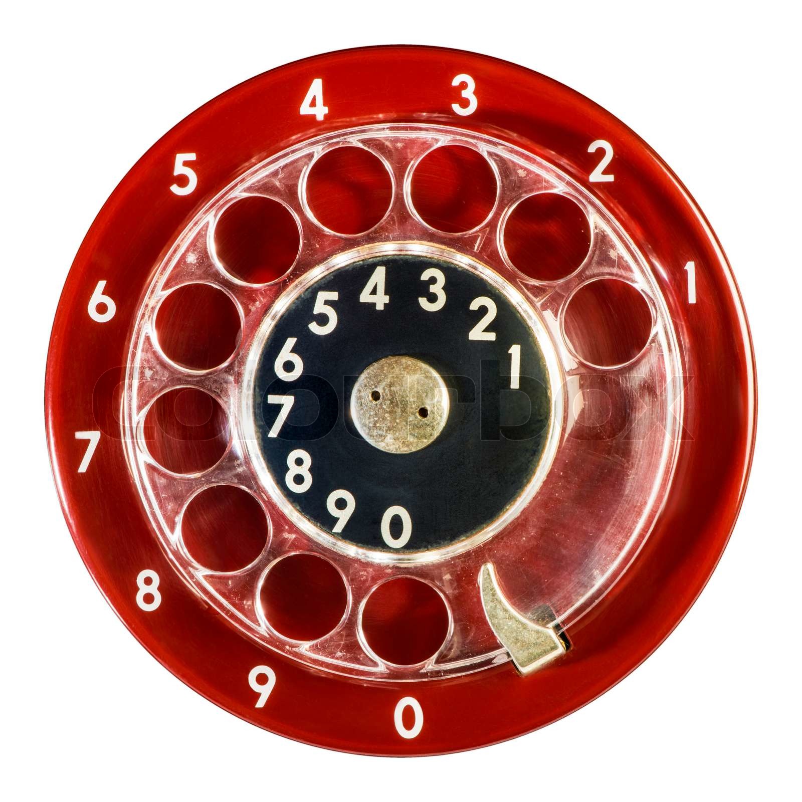 Vintage red phone digits | Stock image | Colourbox