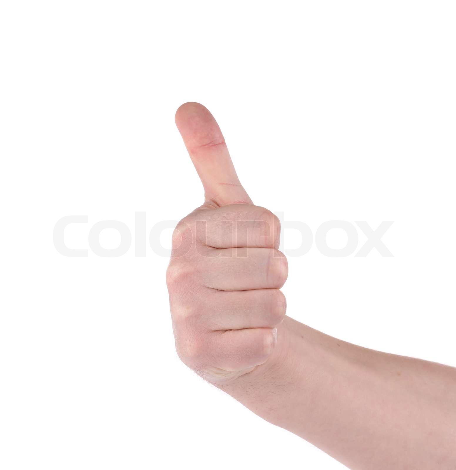 Daumen Mann Hand. | Stock Bild | Colourbox