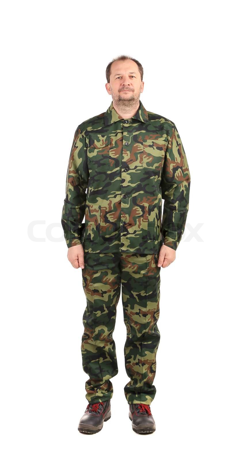 Proud man in military suit. | Stock image | Colourbox