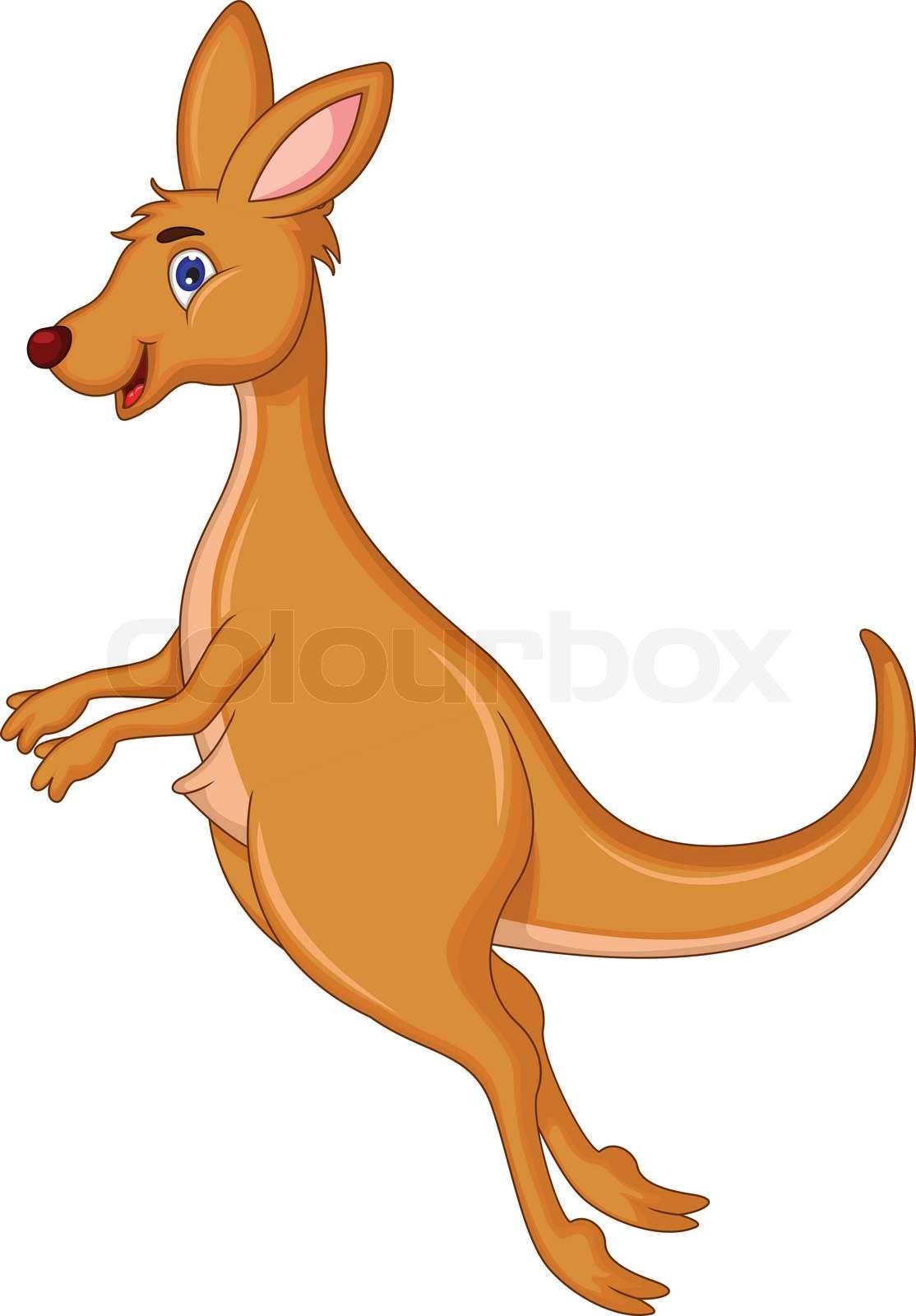 kangaroo cartoon jumping | Stock vector | Colourbox