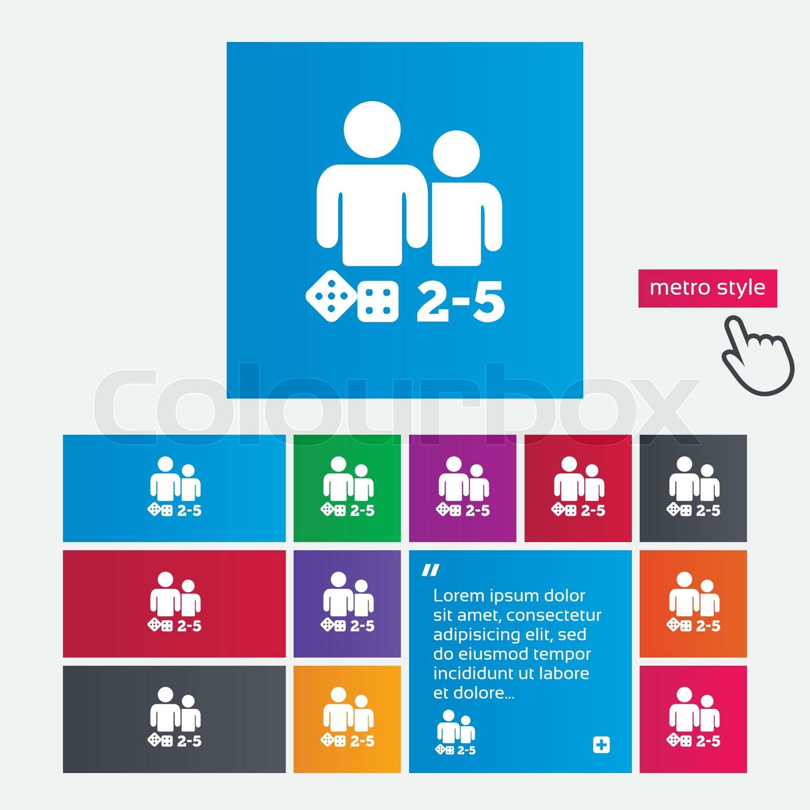 Board games sign icon. 2-5 players symbol. | Stock vector | Colourbox