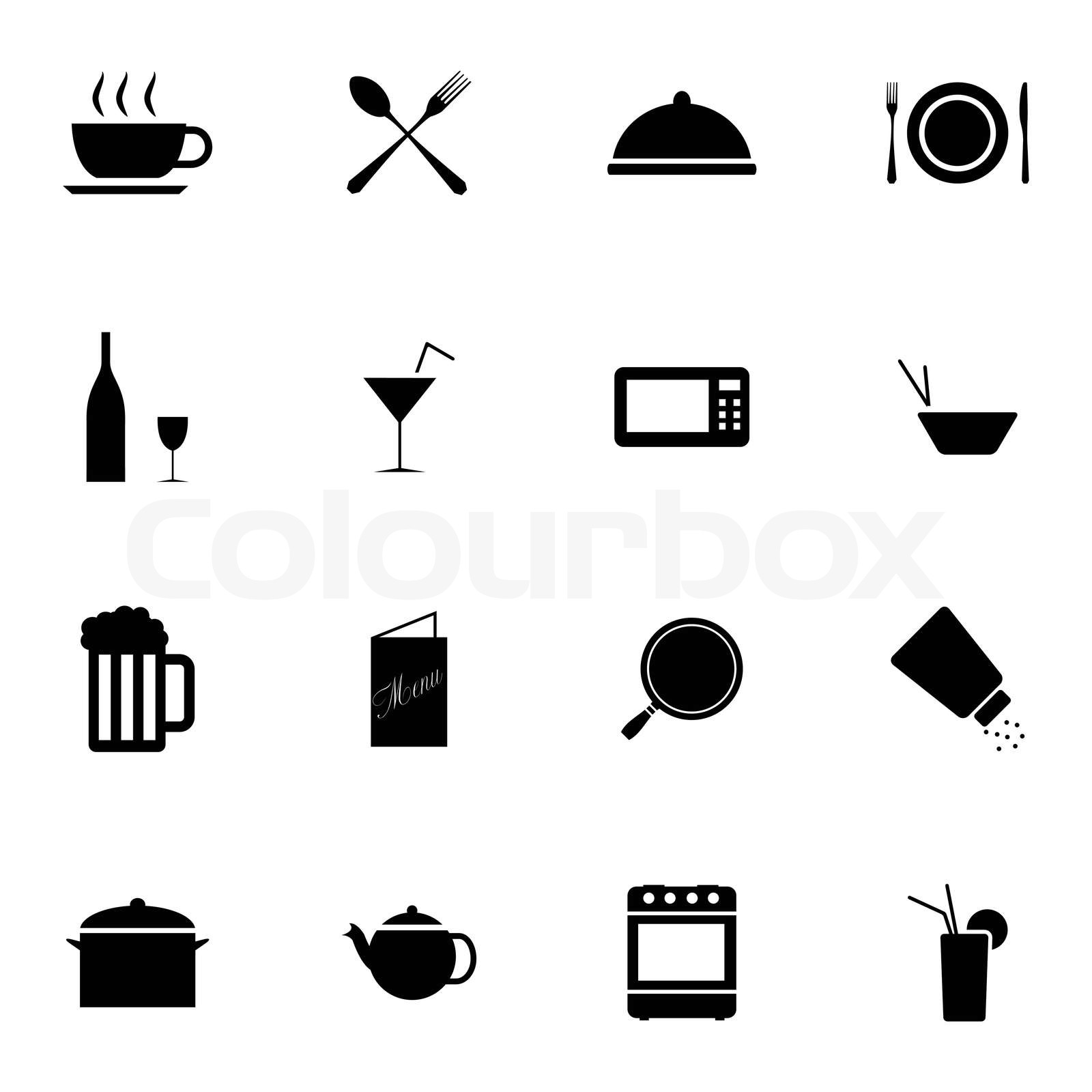 essen, icons, kochen | Stock-Vektor | Colourbox