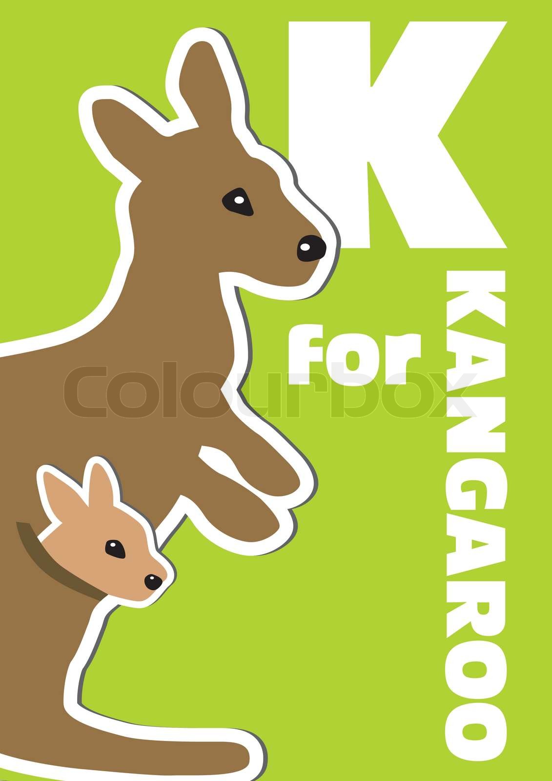 "K for the Kangaroo, an animal alphabet for the kids" | Stock vector ...