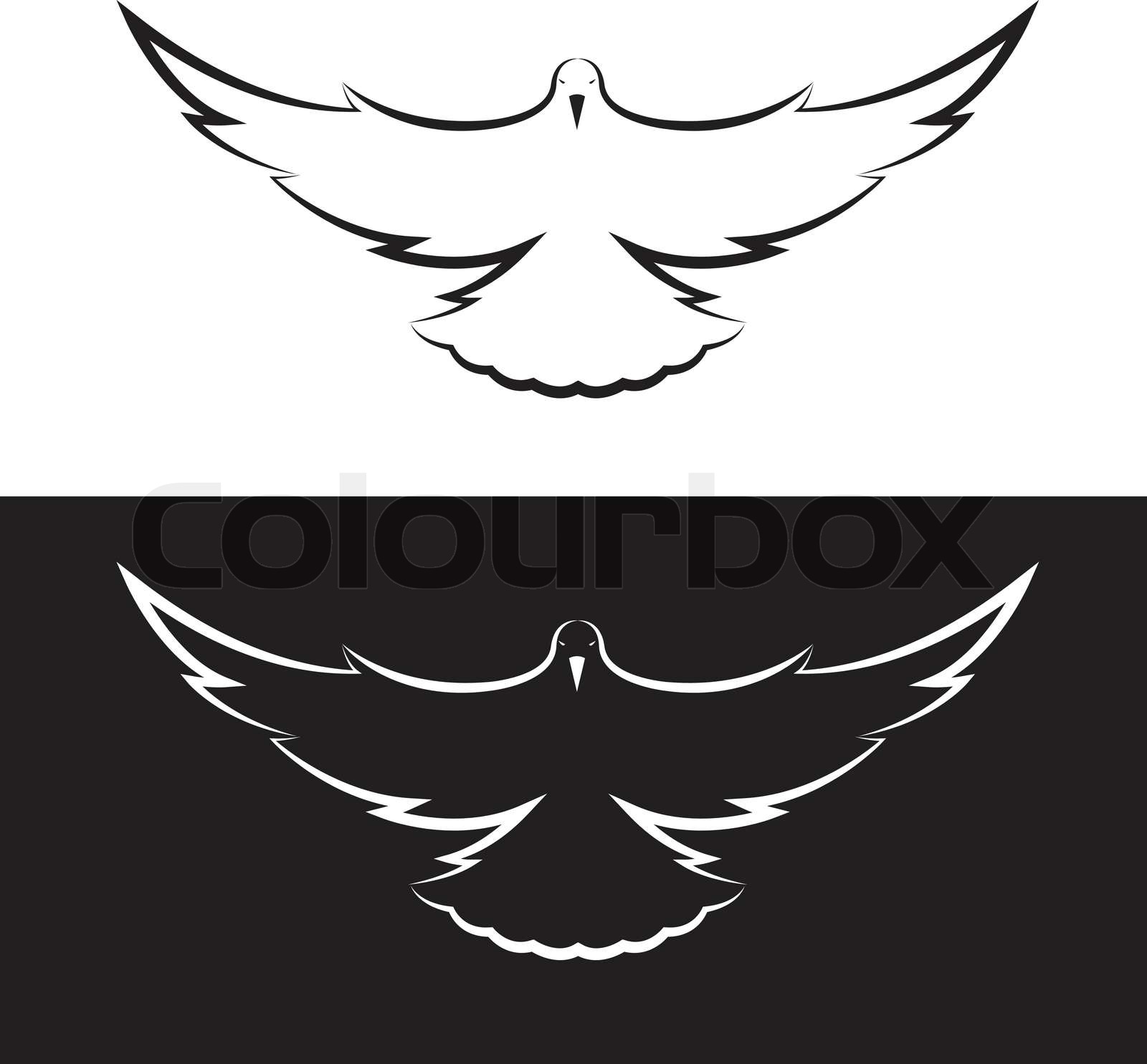 Vector images of pigeon are flapping | Stock vector | Colourbox