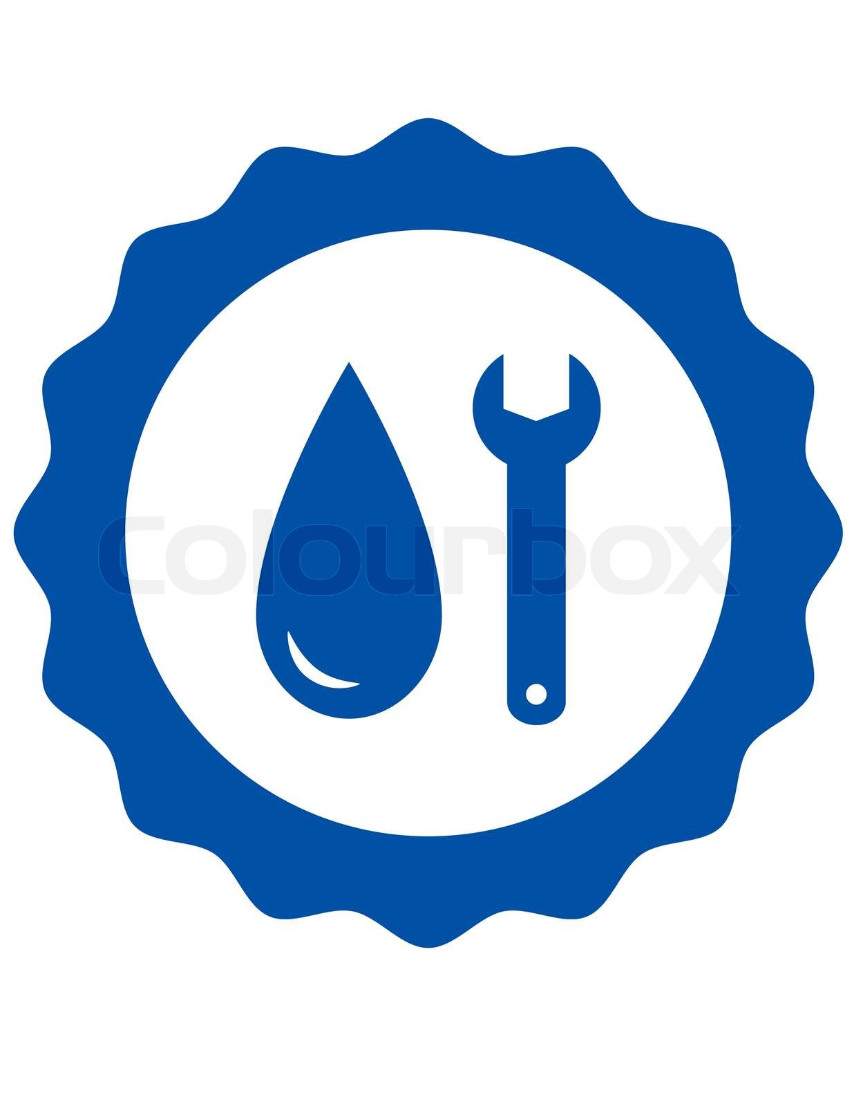 Symbol der Installateure mit Wassertropfen | Stock-Vektor | Colourbox