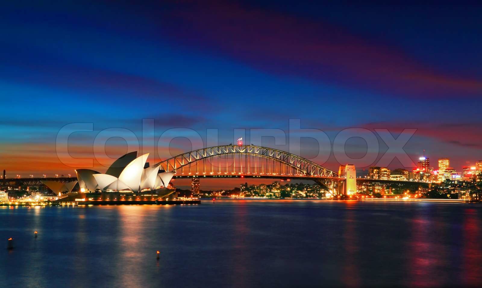 Sydney Opera House And Harbour Bridge At Night
