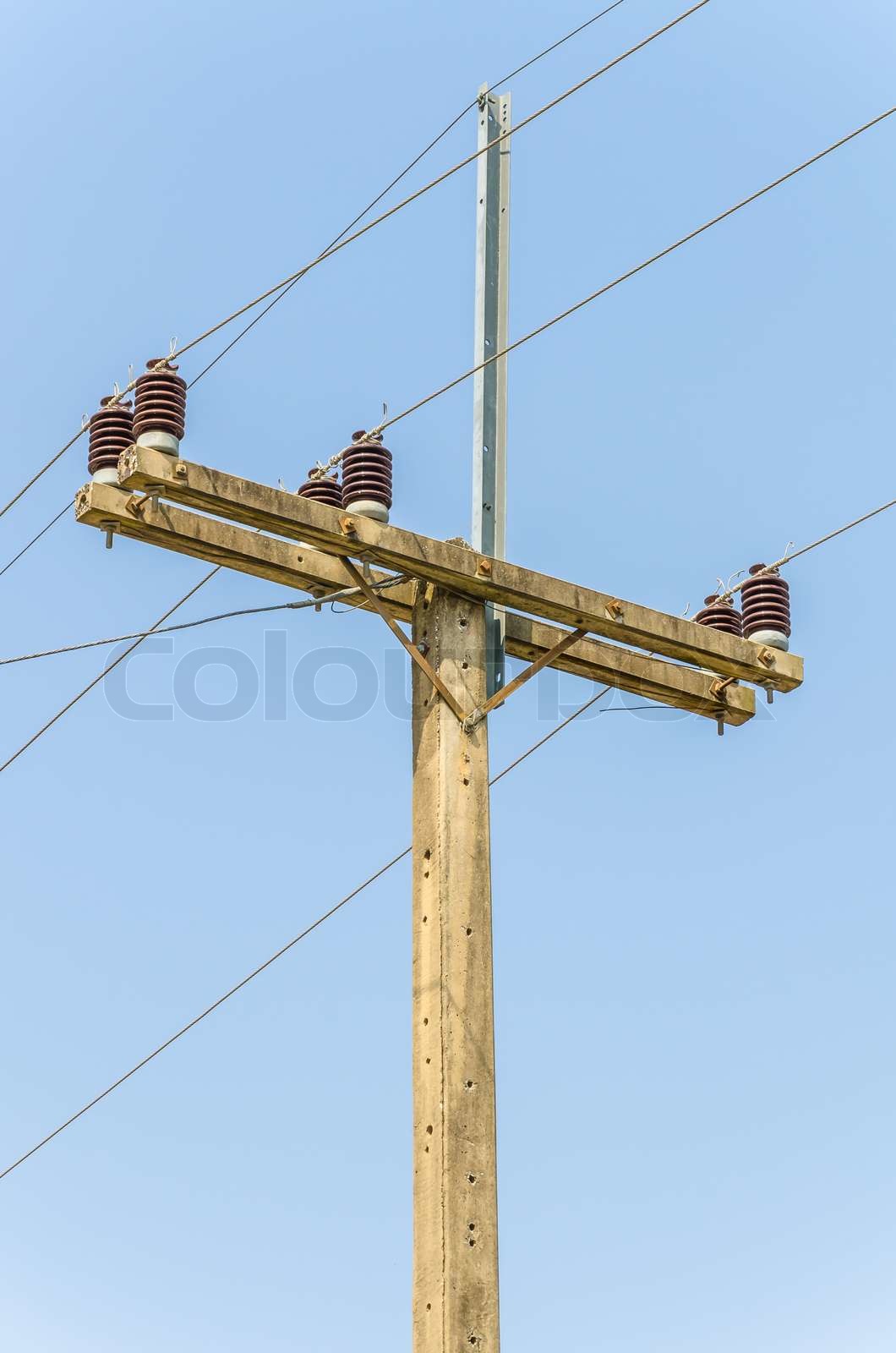 Electric post | Stock image | Colourbox