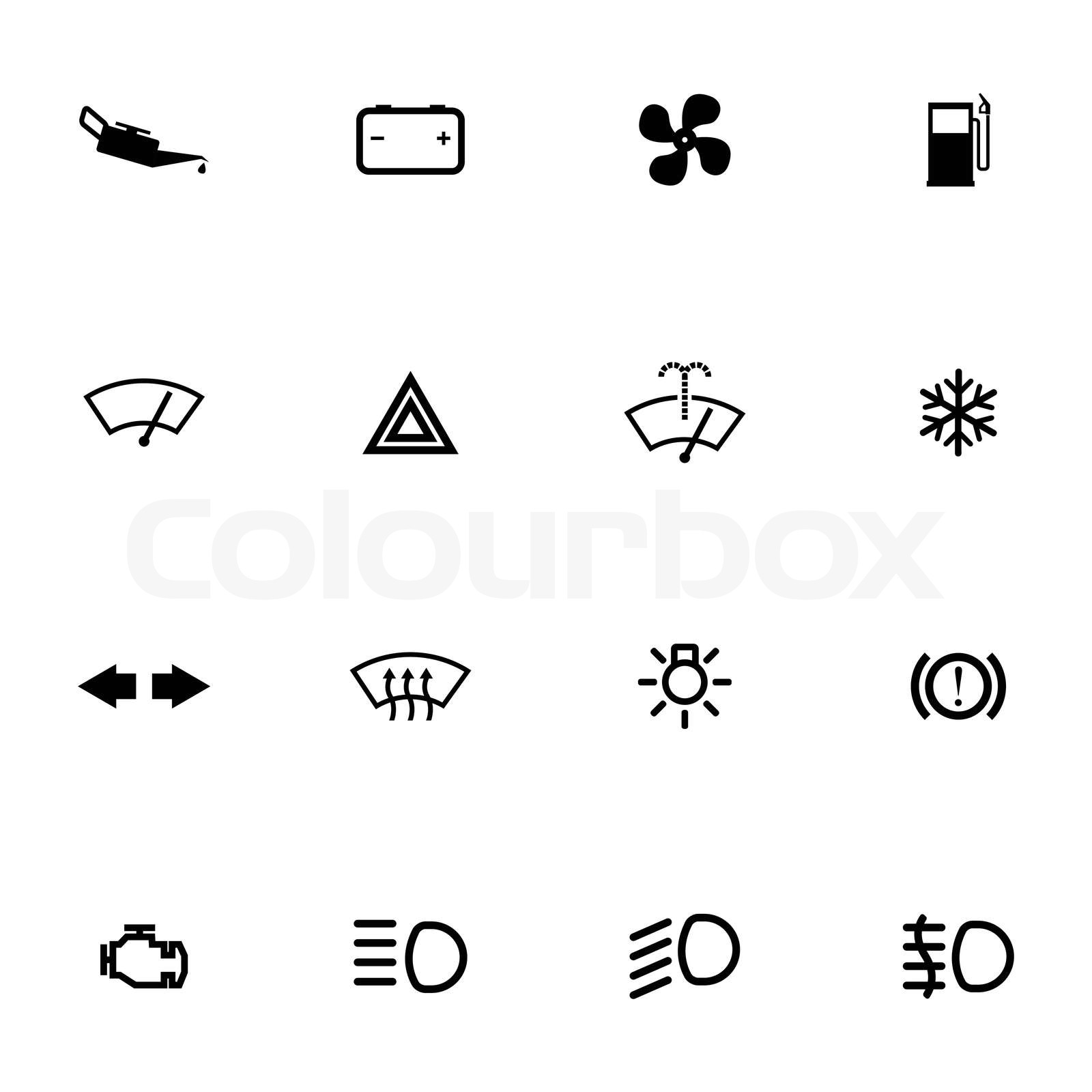 Vektor Balck Auto Armaturenbrett Icons set | Stock-Vektor | Colourbox