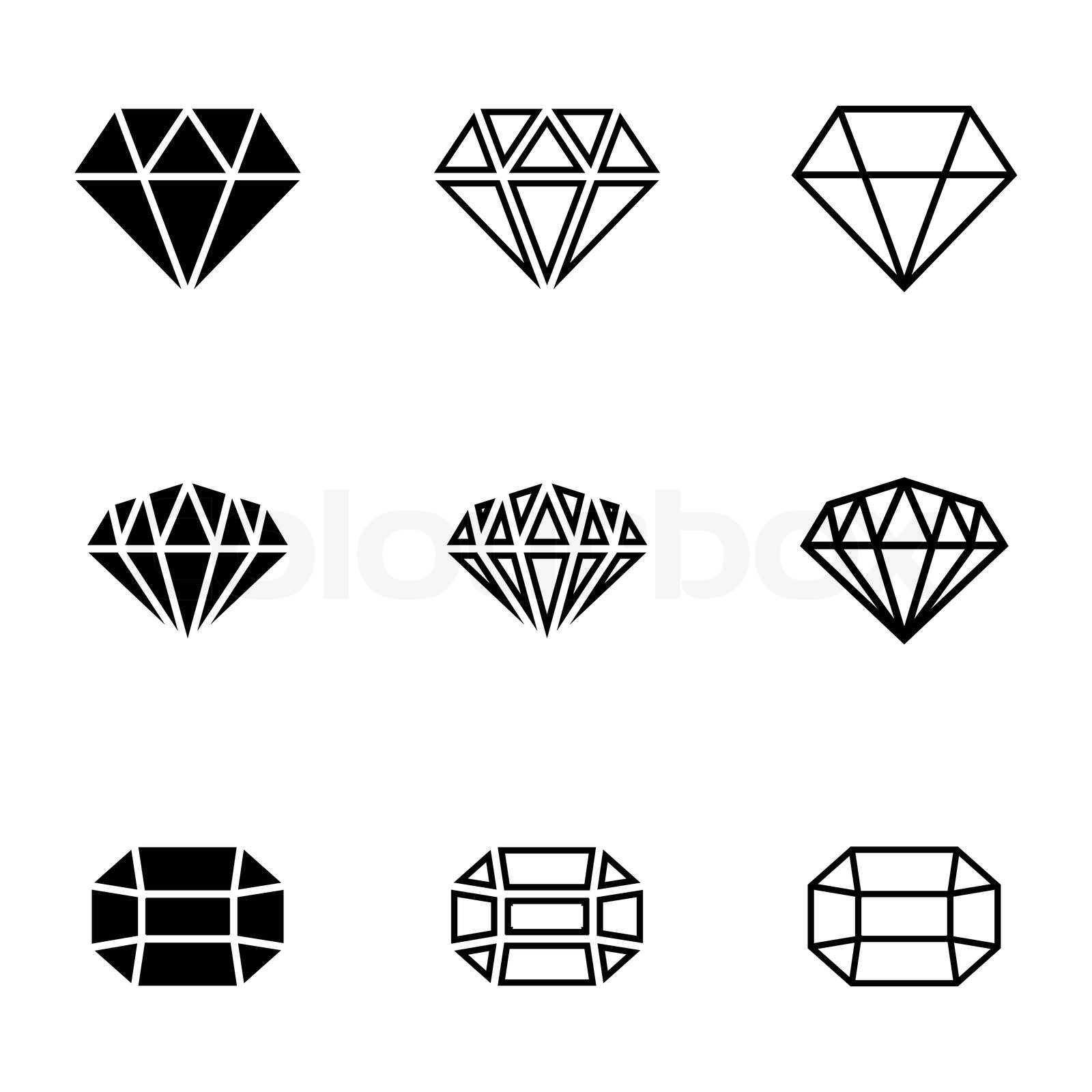Vector black diamond icons set | Stock vector | Colourbox