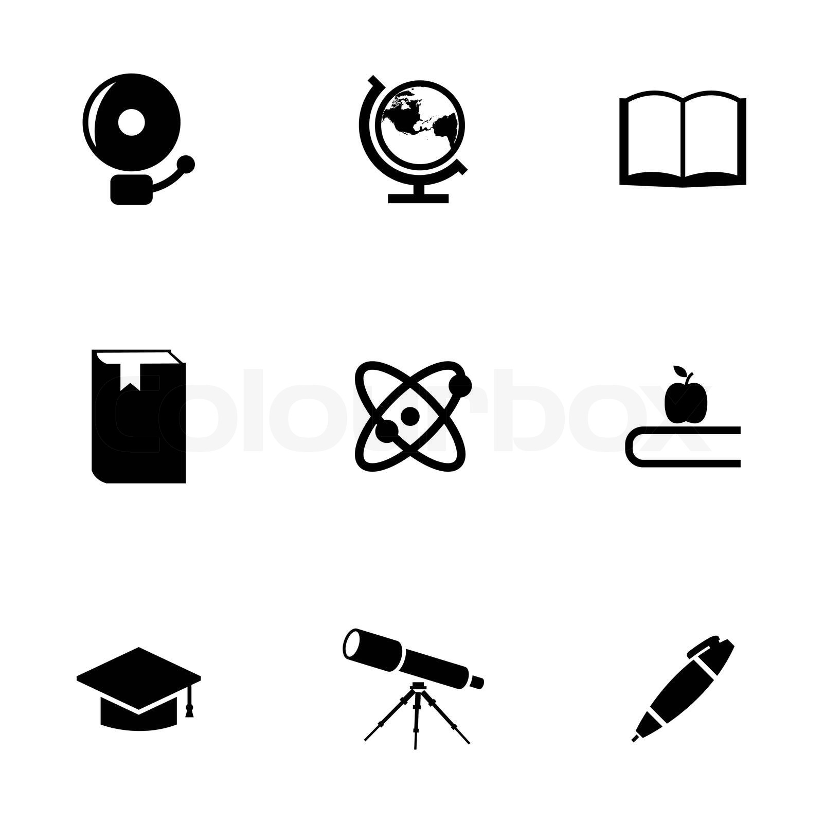 Vector black education icons set | Stock vector | Colourbox