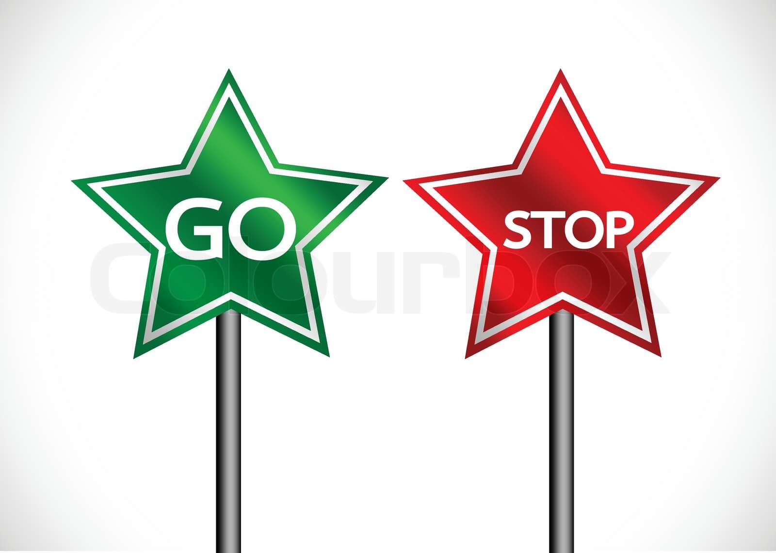 Stop and Go sign in illustration | Stock vector | Colourbox