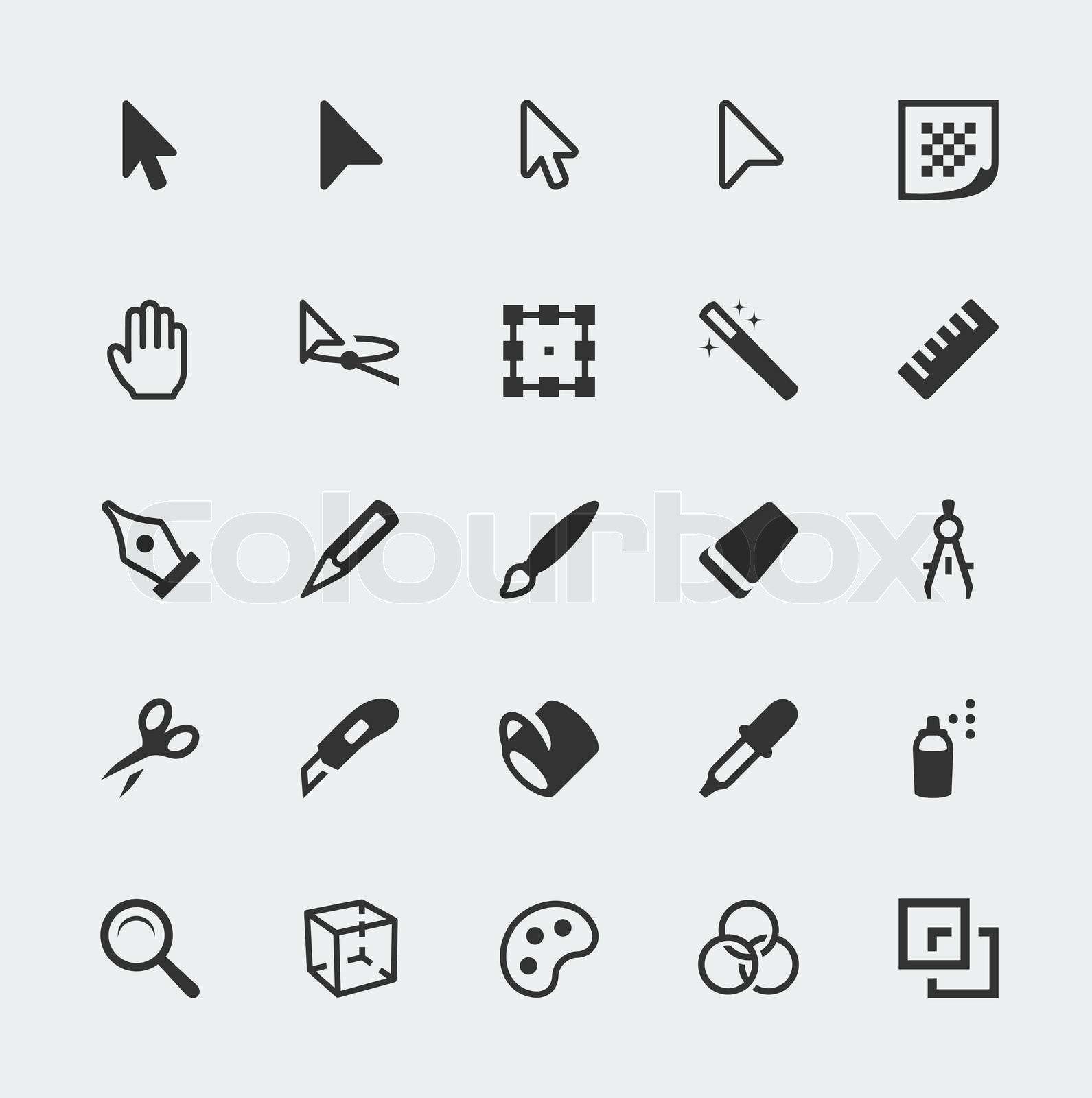 Vector graphic editor mini icons set | Stock vector | Colourbox