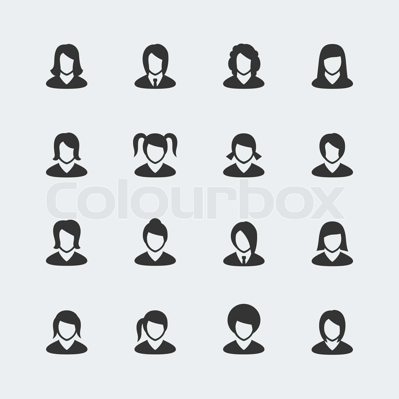 Vector women mini icons set | Stock vector | Colourbox