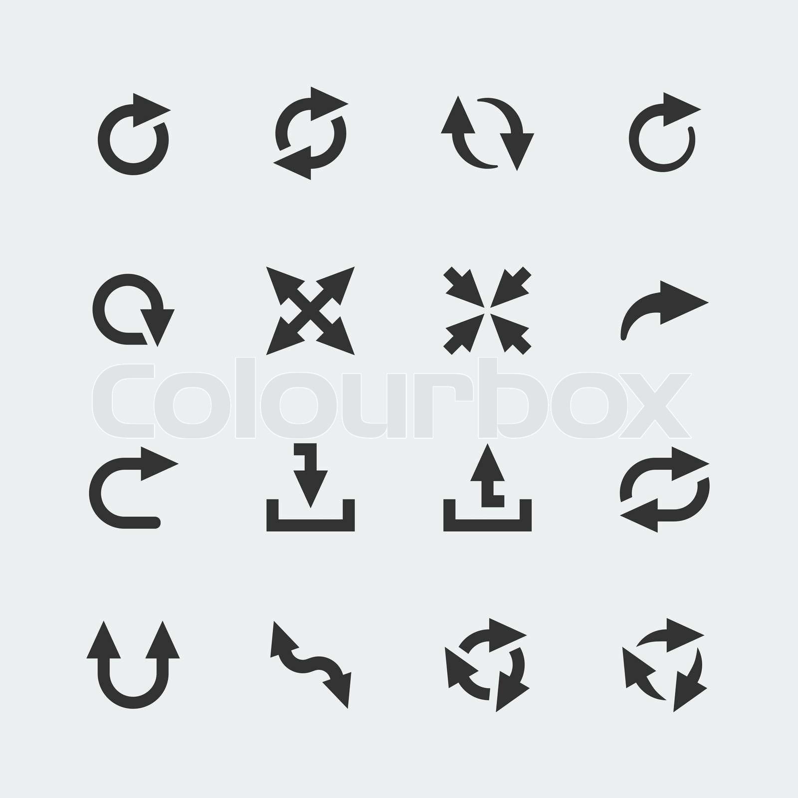 Vector arrows mini icons set | Stock vector | Colourbox