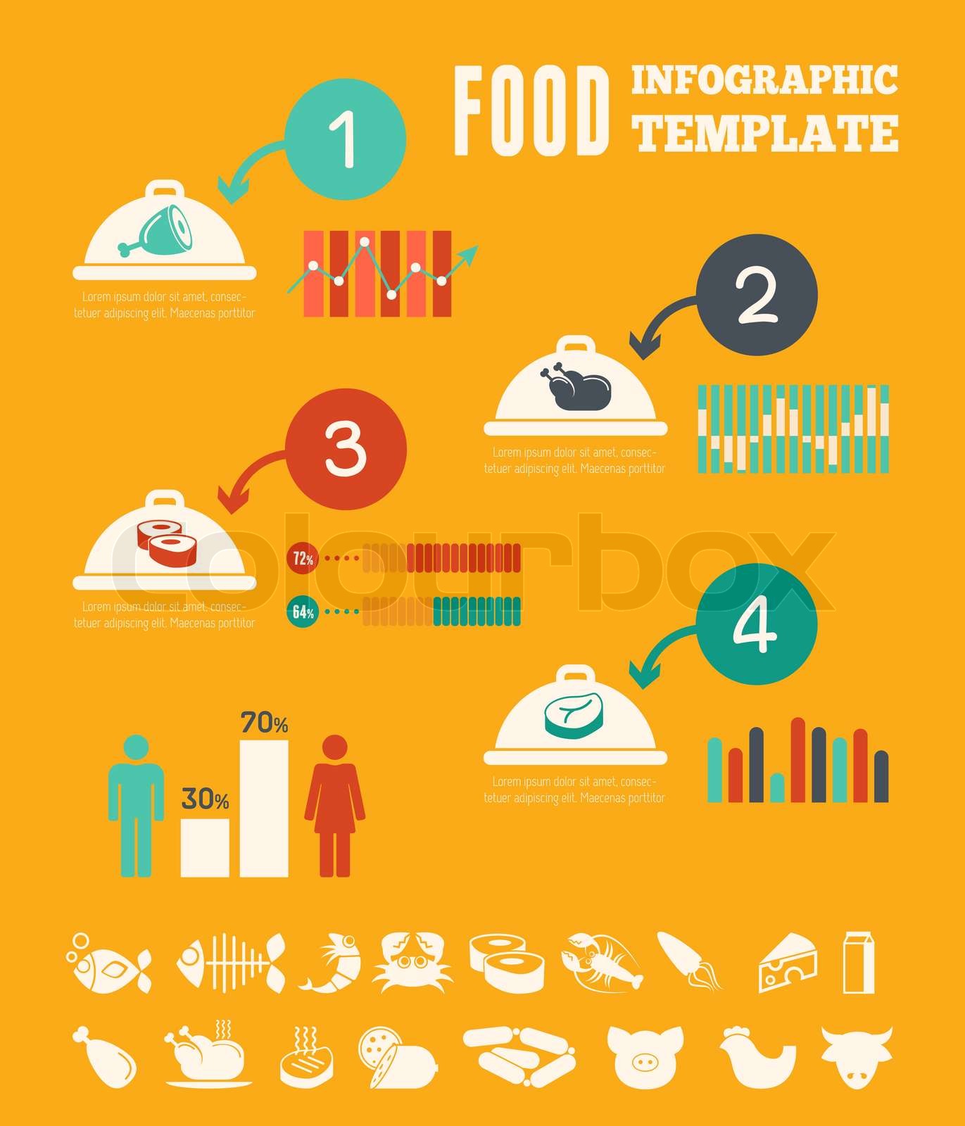 Food Infographic Template. | Stock vector | Colourbox