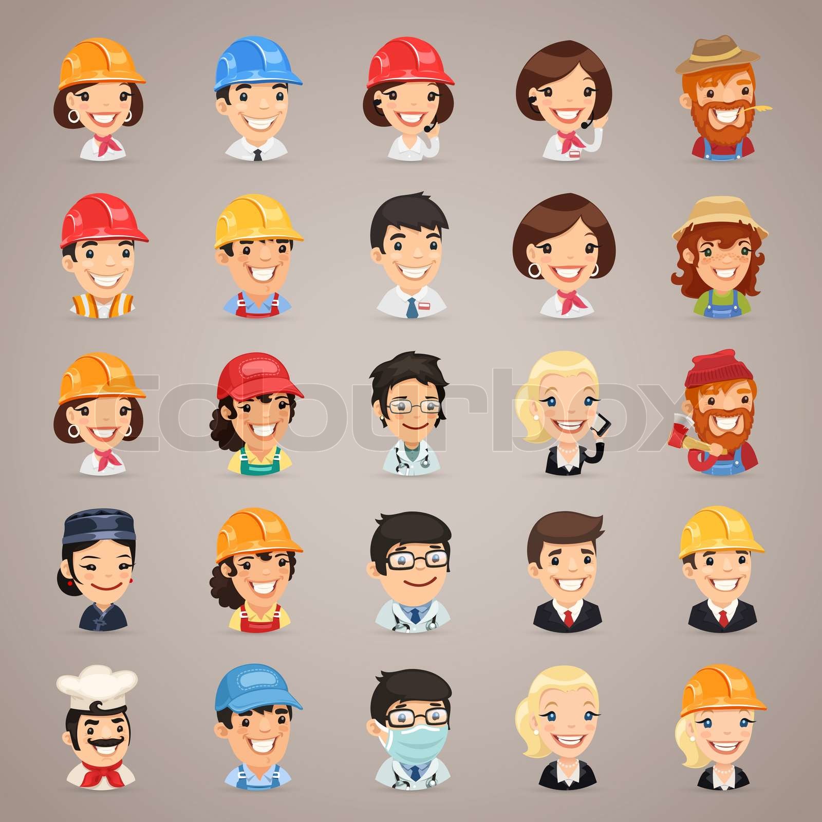 Berufe-Vektor-Zeichen Symbole Set1, 3 | Stock-Vektor | Colourbox