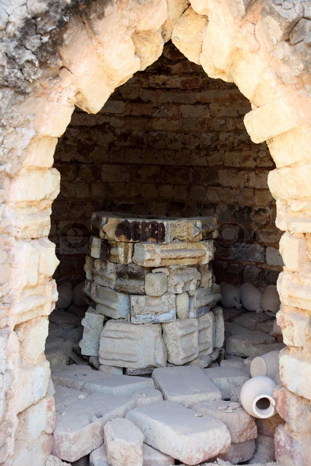 Ceramics oven at the A'ali traditional pottery in Bahrain, Middle East ...
