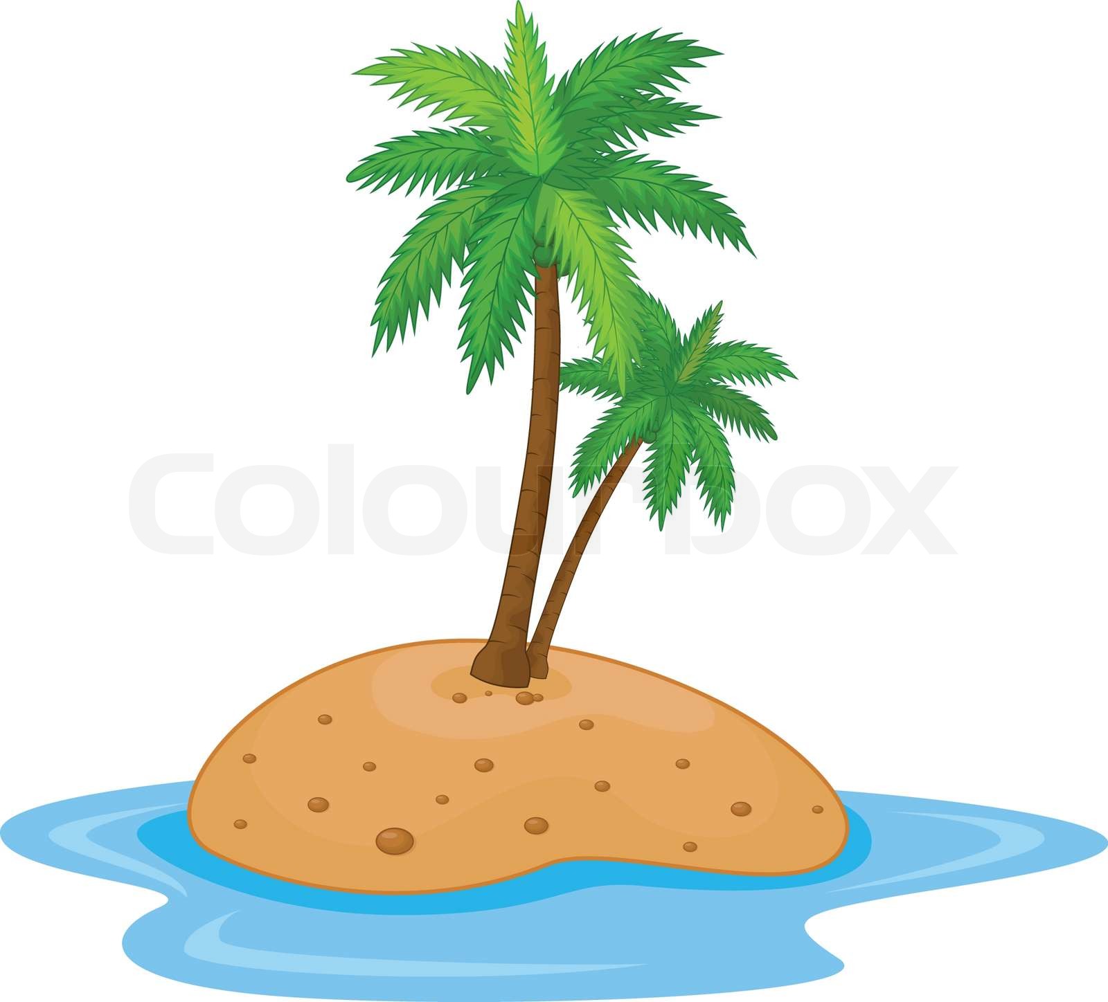 insel, cartoon, wüste | Stock-Vektor | Colourbox