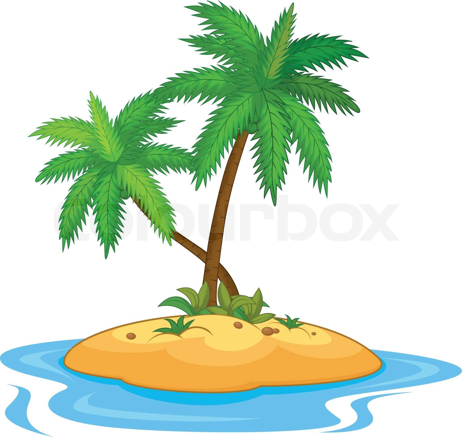 Tropical island cartoon | Stock vector | Colourbox