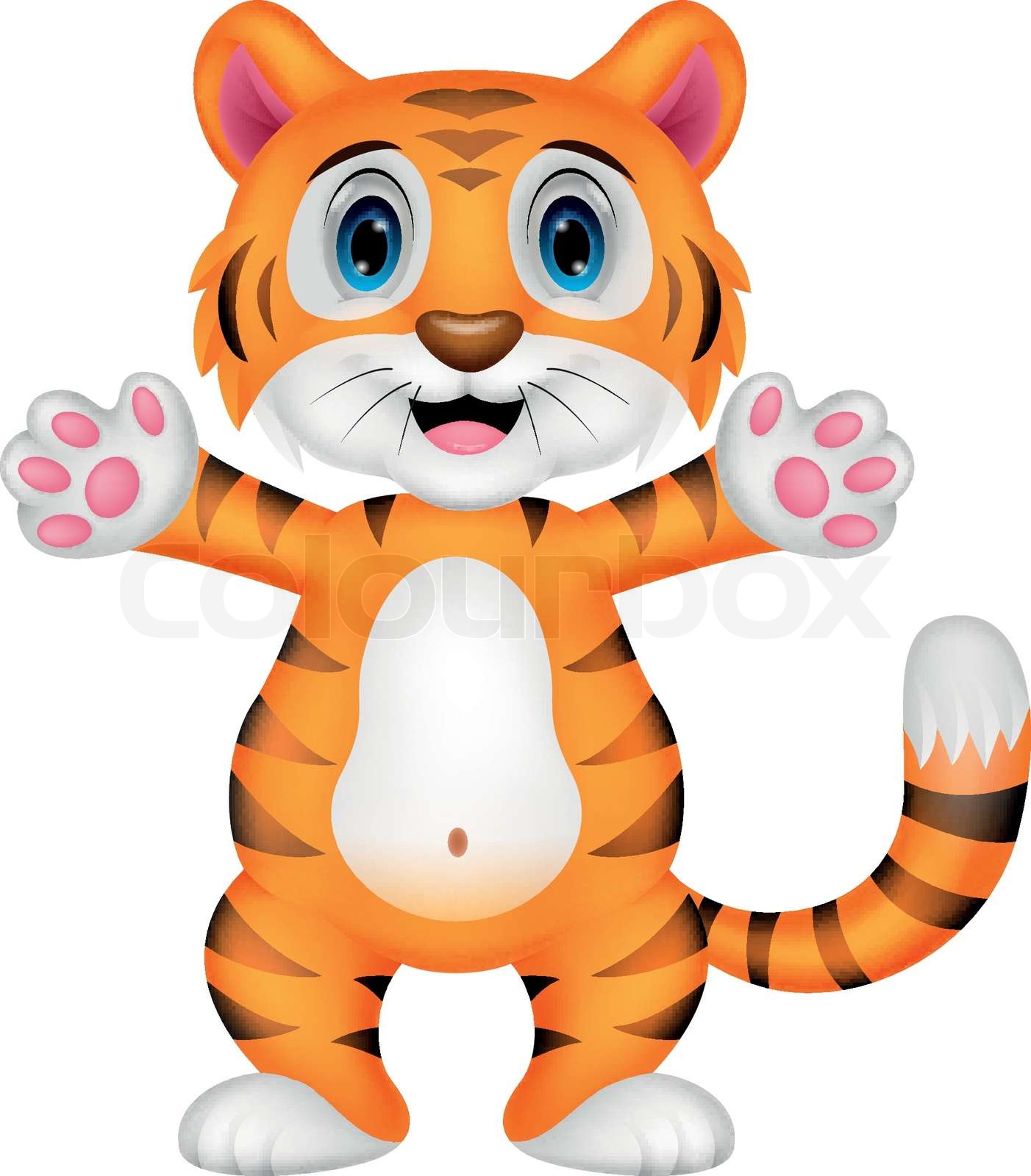 Süßes Baby-Tiger-cartoon | Stock-Vektor | Colourbox
