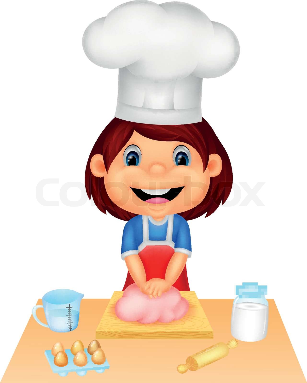 chefkoch, cartoon, girl | Stock-Vektor | Colourbox