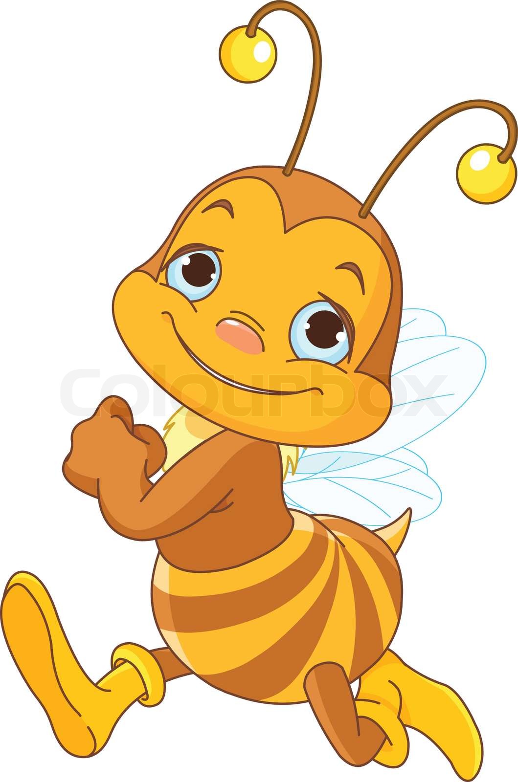Running cute bee | Stock vector | Colourbox