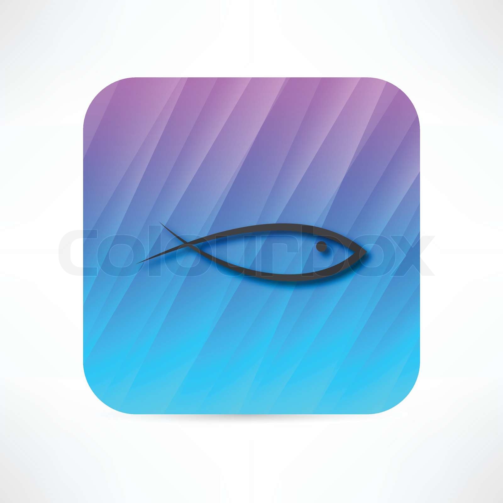 fisk, ikon, tegning | Stock vektor | Colourbox