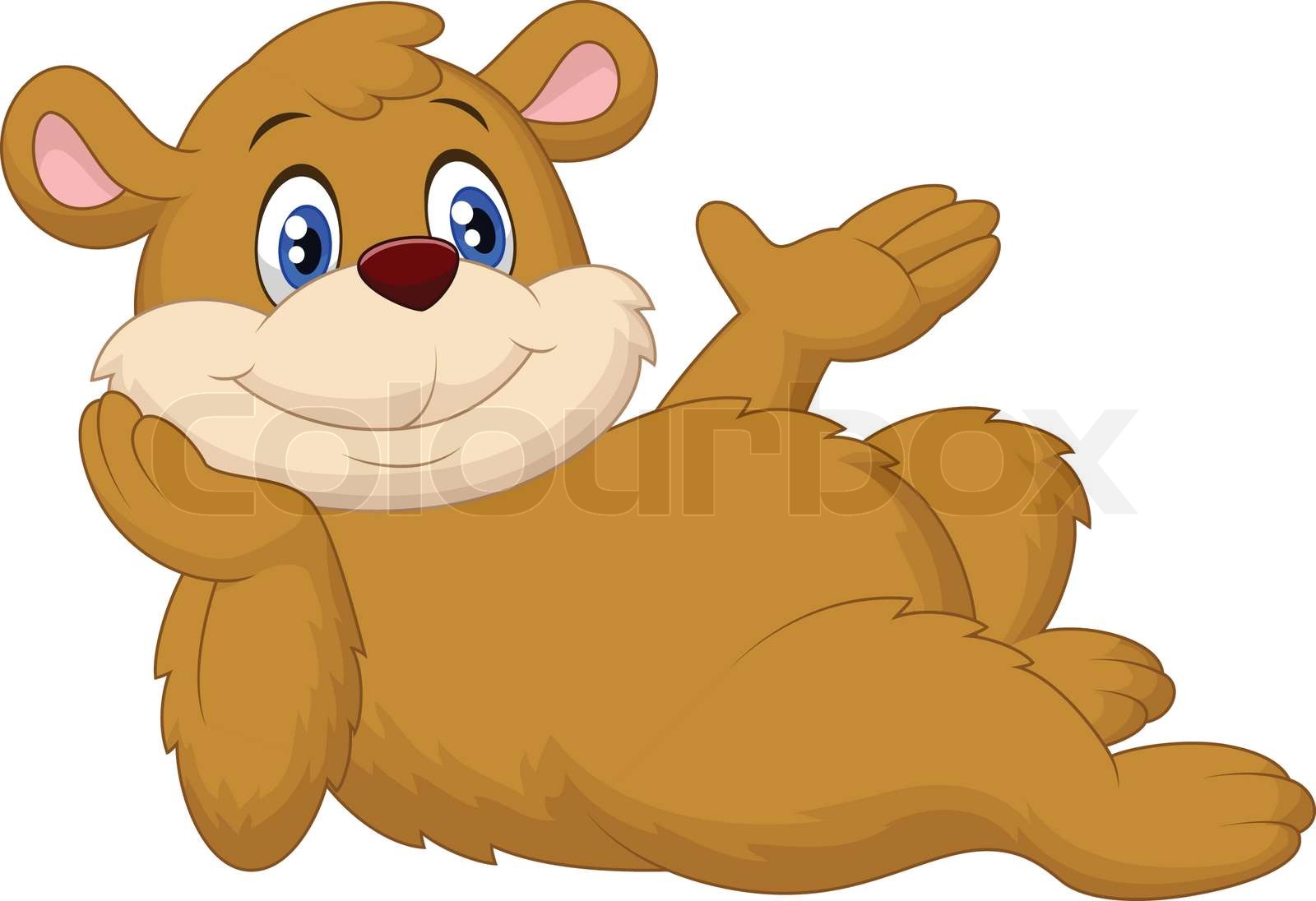 "Cute cartoon bear relaxing" | Stock vector | Colourbox