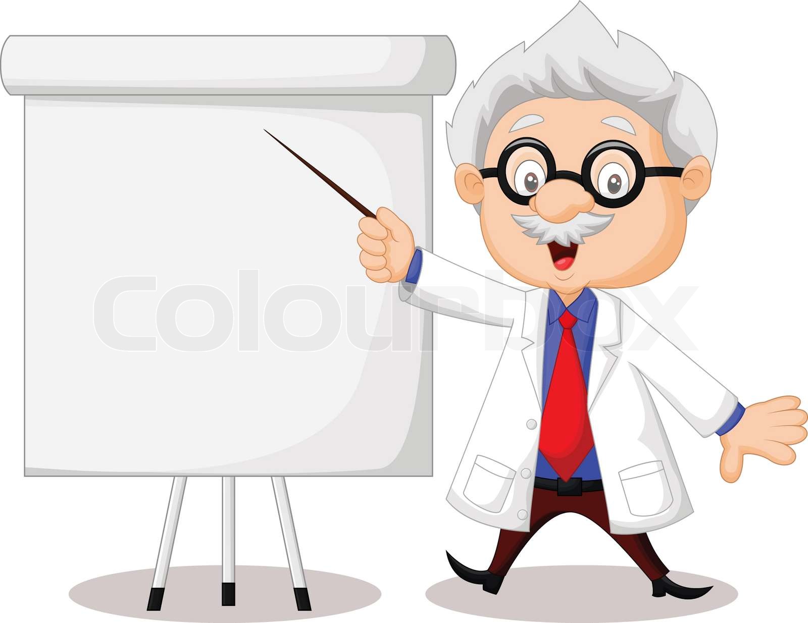 "Professor cartoon teaching" | Stock vector | Colourbox