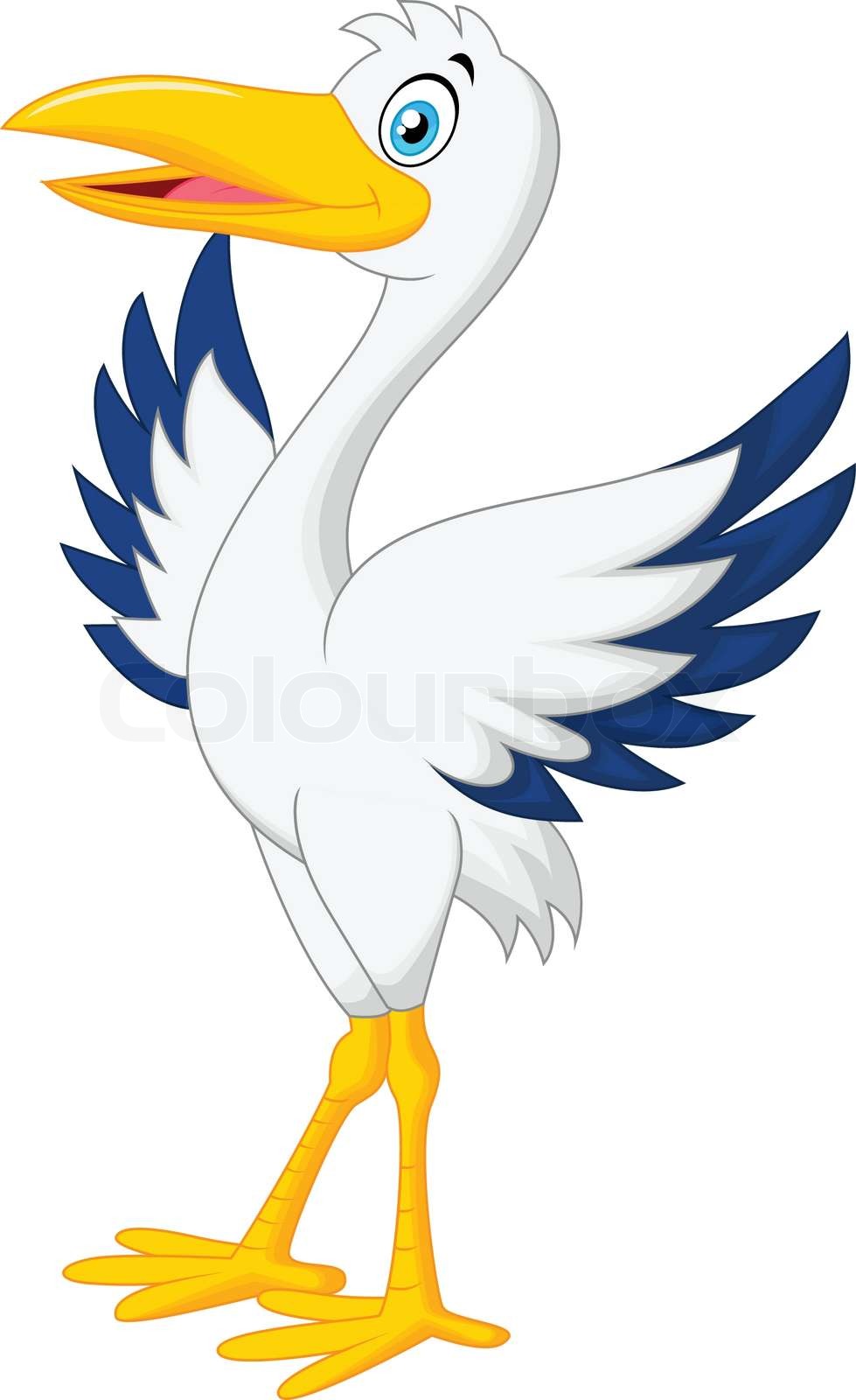 "Cute stork cartoon posing" | Stock vector | Colourbox