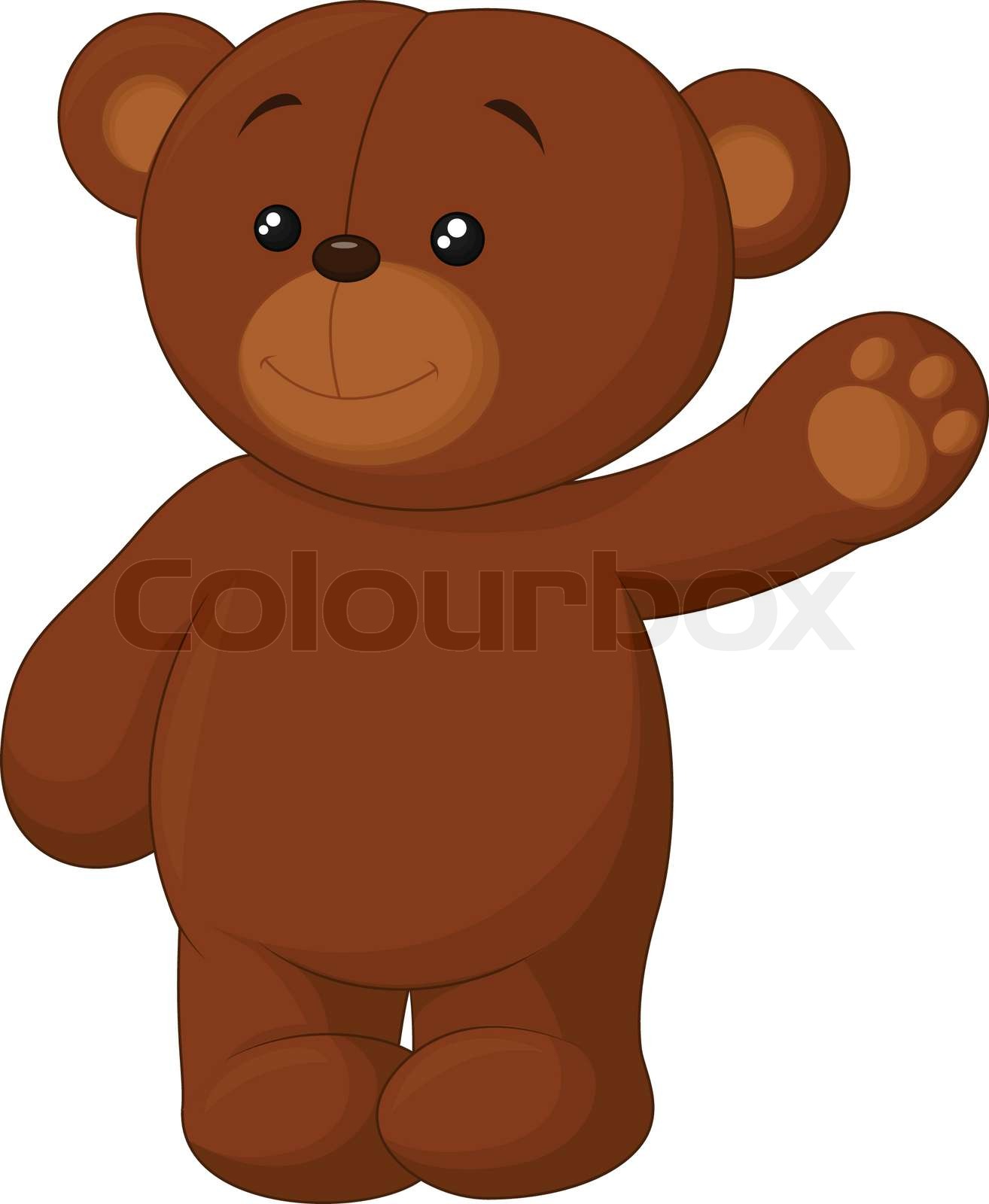 "Cute cartoon bear waving" | Stock vector | Colourbox