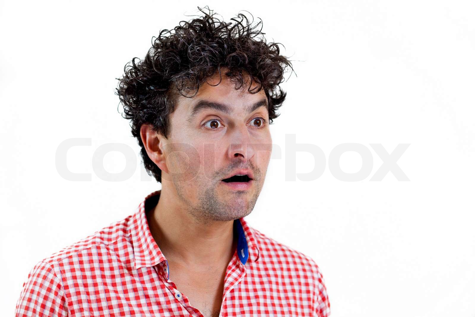 Casual man surprised | Stock image | Colourbox