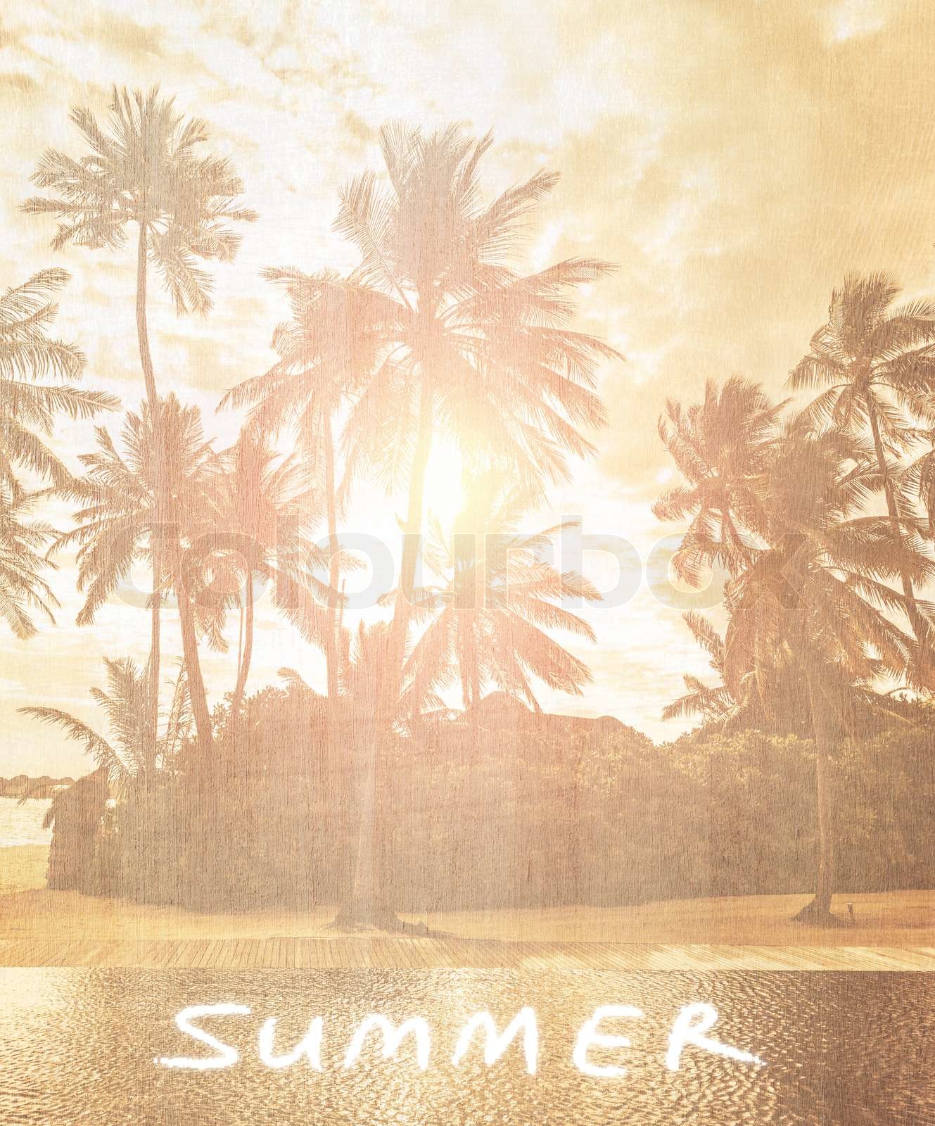 Vintage Strand wallpaper | Stock Bild | Colourbox