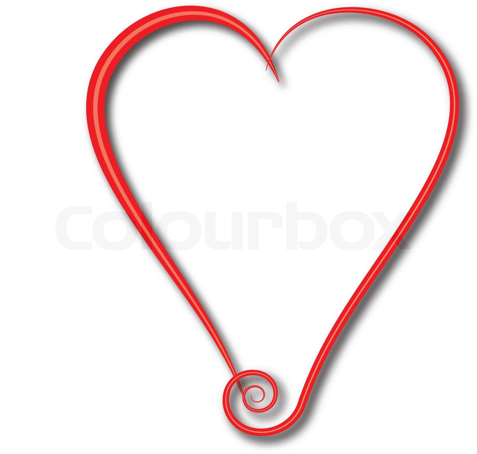 HEART WITH CURL | Stock vector | Colourbox
