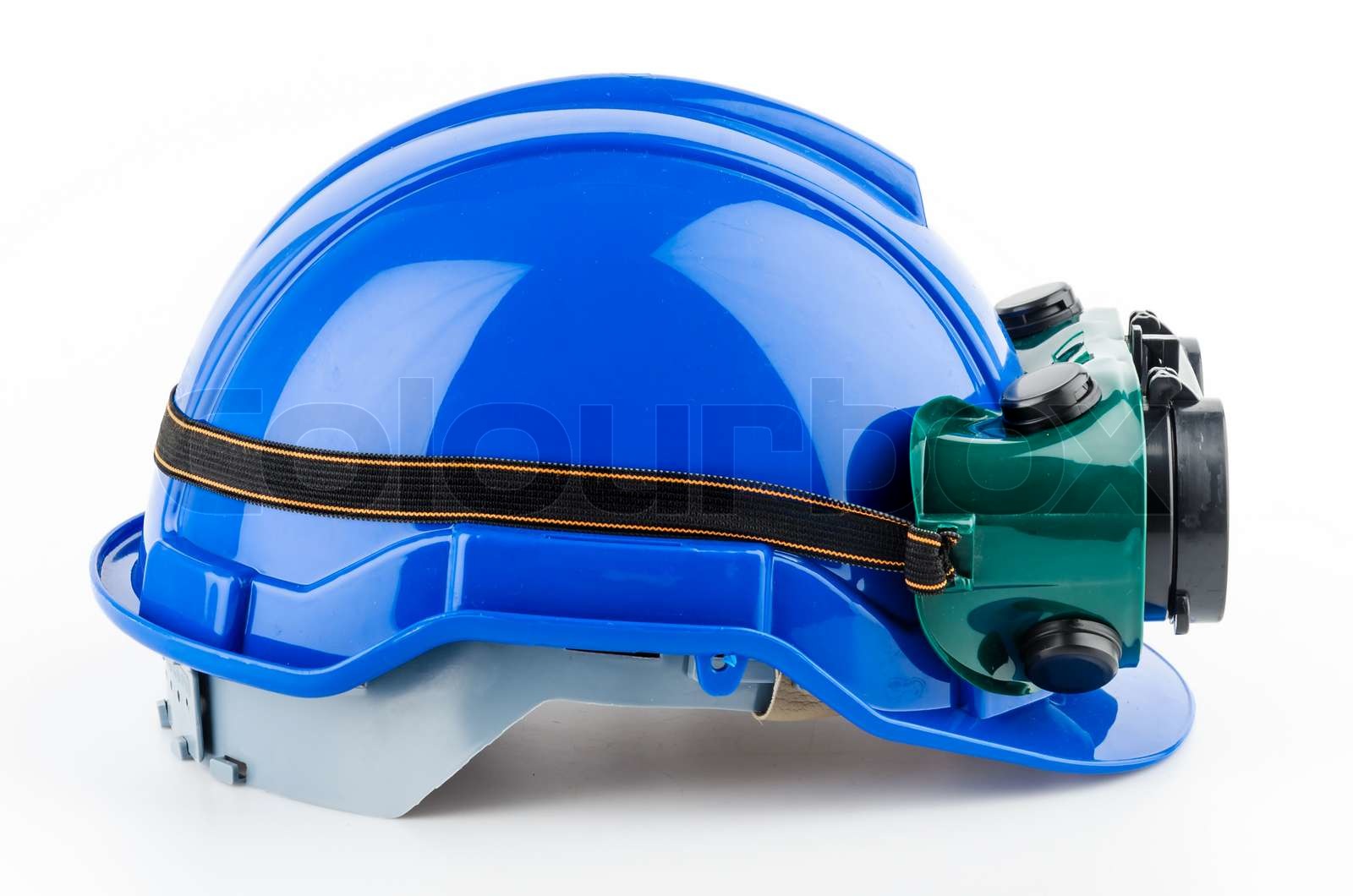 Safety helmet and goggles glasses isolated on white background | Stock ...