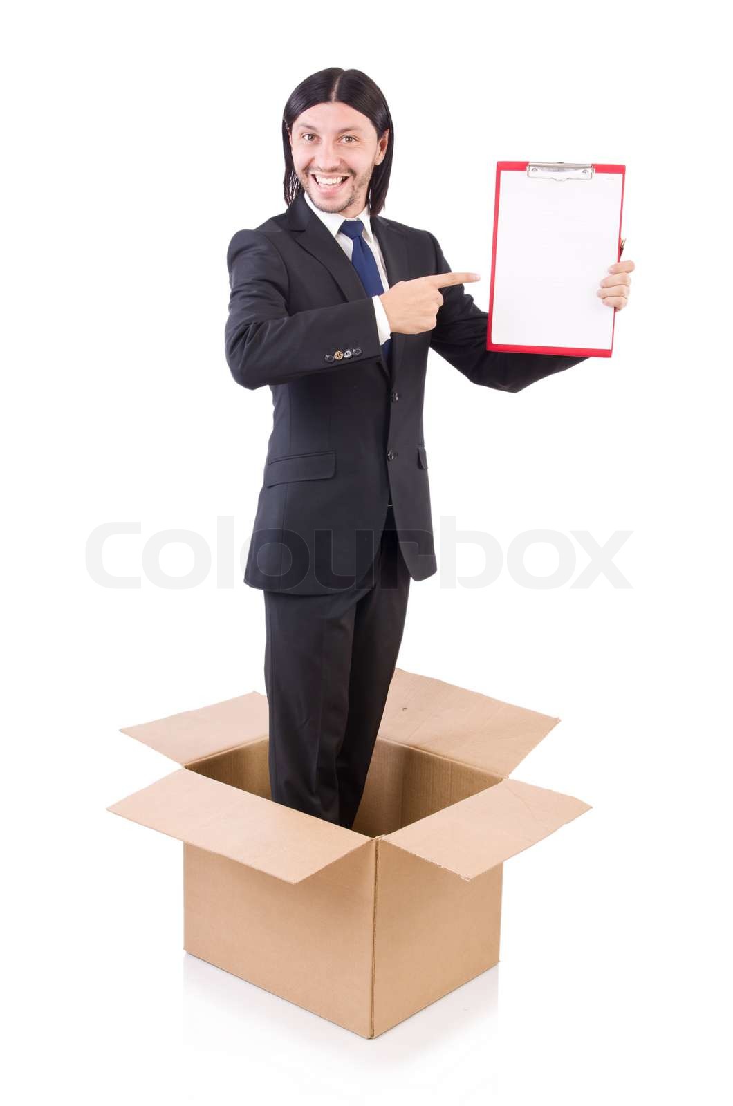 Young businessman in thinking out of box concept | Stock image | Colourbox