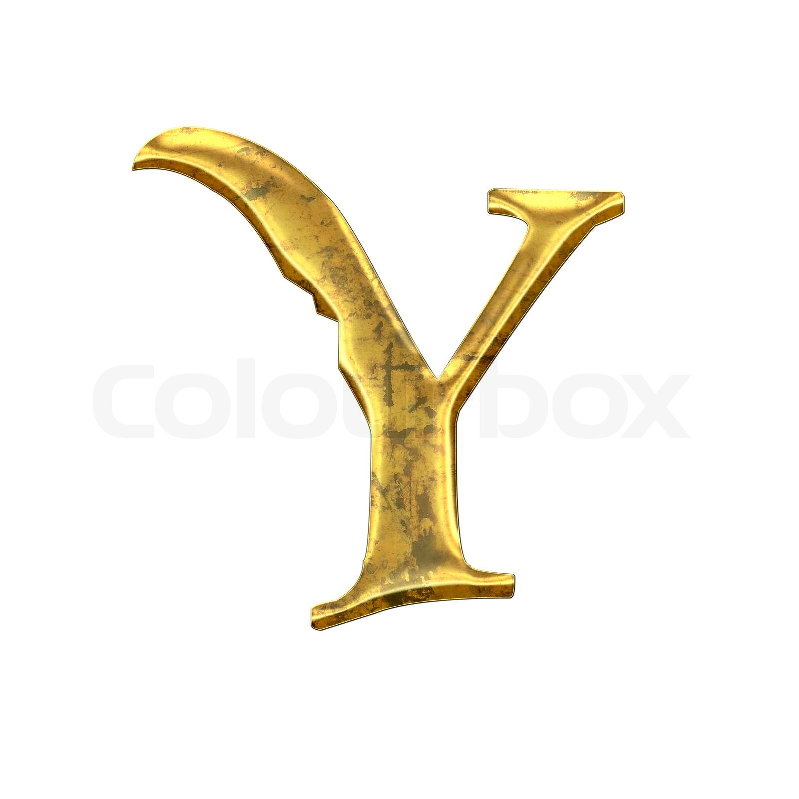 High quality old shining Letter Y. | Stock image | Colourbox